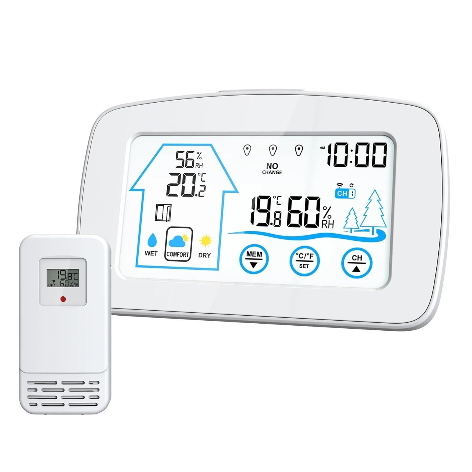 HAGSYCT Digital Weather Station,Backlight Touch Screen Digital Weather ...