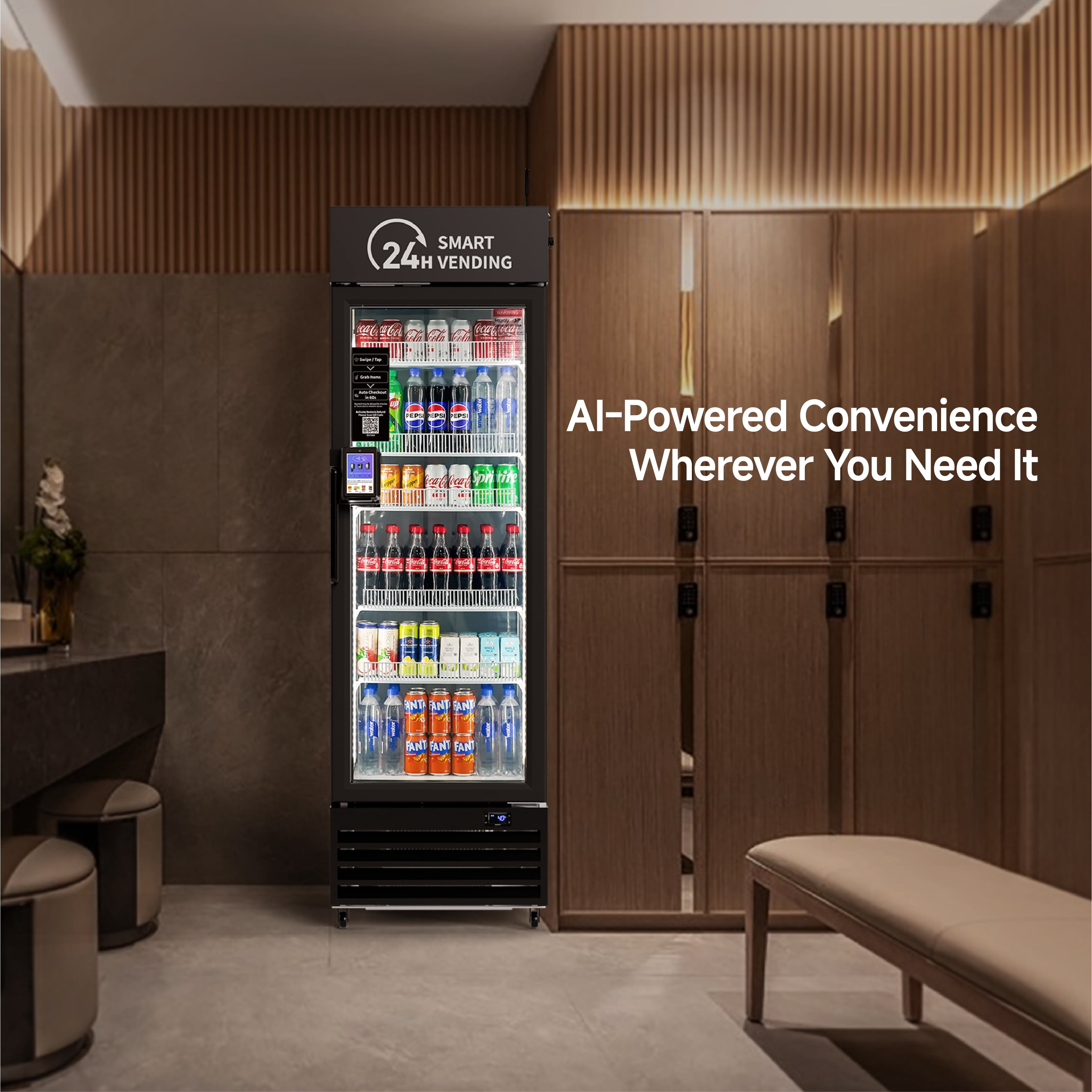 HAHA Vending Machine - 245-Capacity Commercial Refrigerated Unit for ...