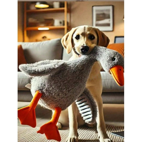 HAHACOOL Plush Duck Dog Toy for Small & Medium Pets - Soft White/Gray ...