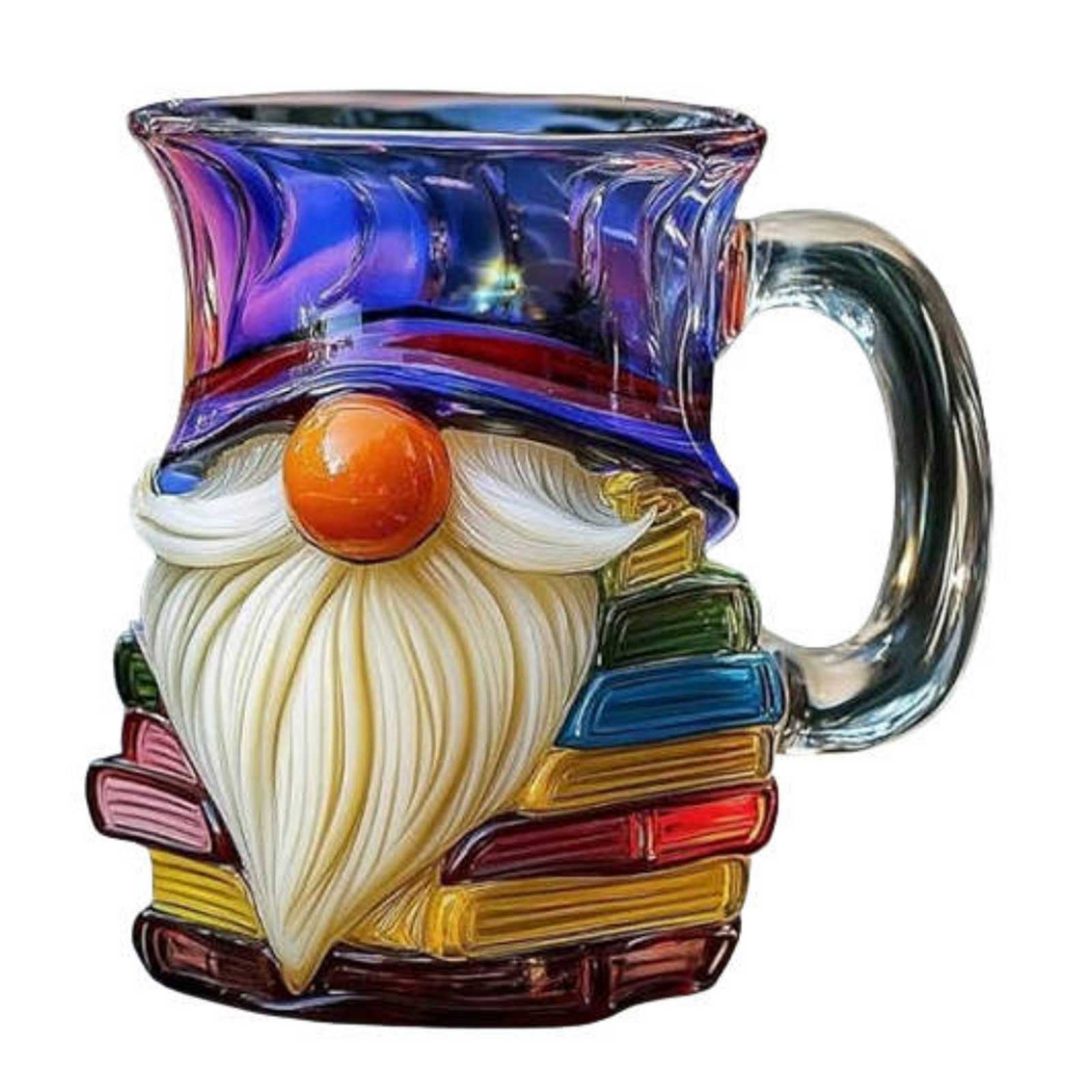 HAHUT 2026 Creative Painted Gnome Book Mug with Spoon, Hand-Painted 3D ...