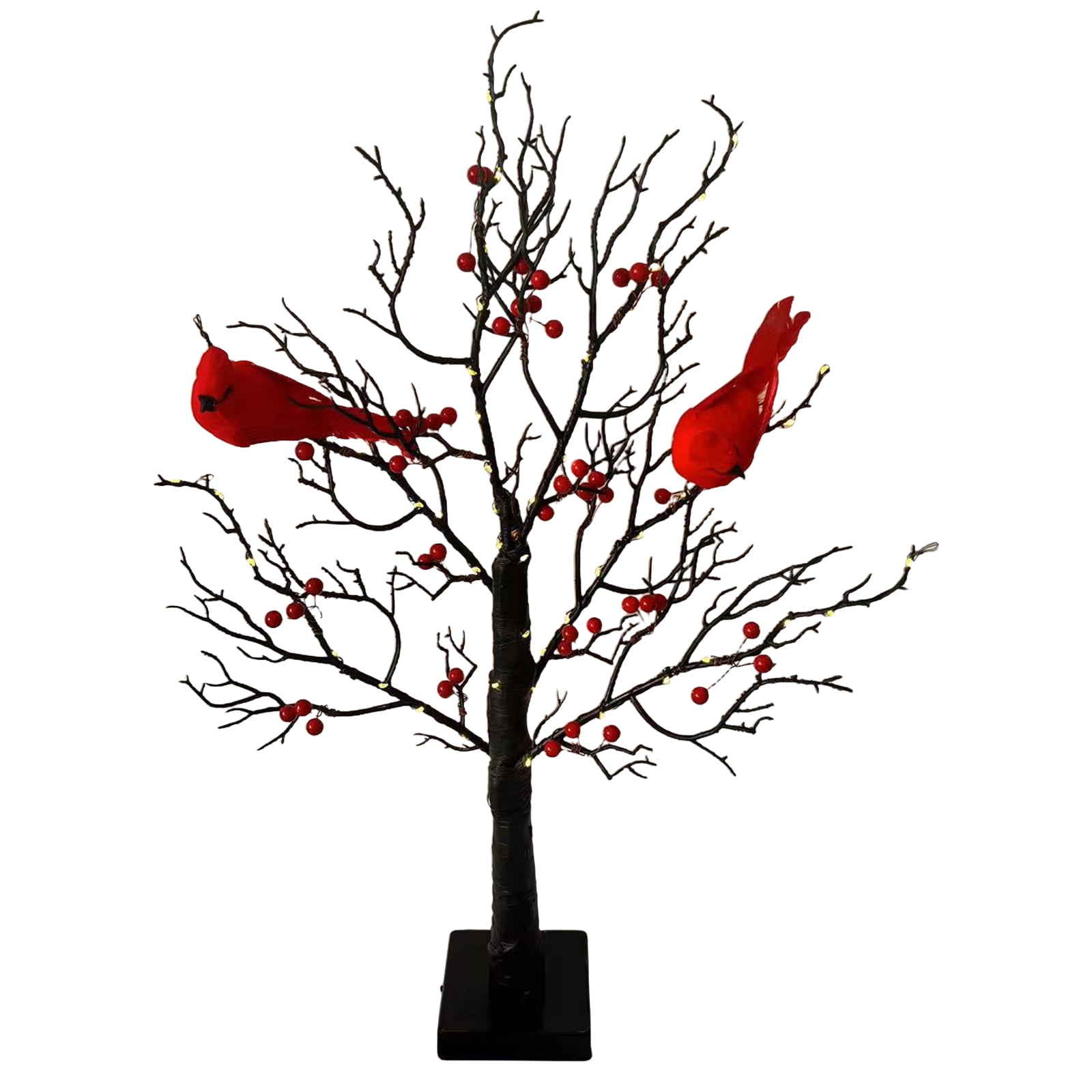 HAHUT Bird Led Light 54 Red Fruits Artificial Birch Lighting for ...