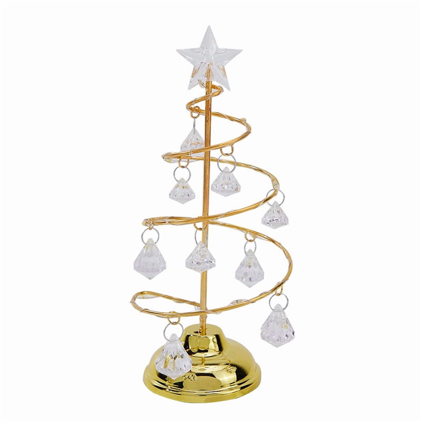 HAHUT Crystal Star Christmas Tree Table Lamp Battery Operated Home Xmas ...