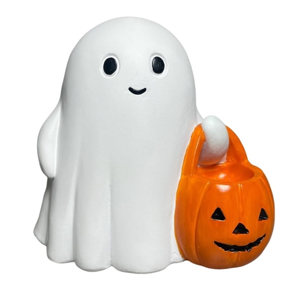 HAHUT Halloween Ghost Pumpkin Figurine Resin Desk Ghost Decor Ornament ...