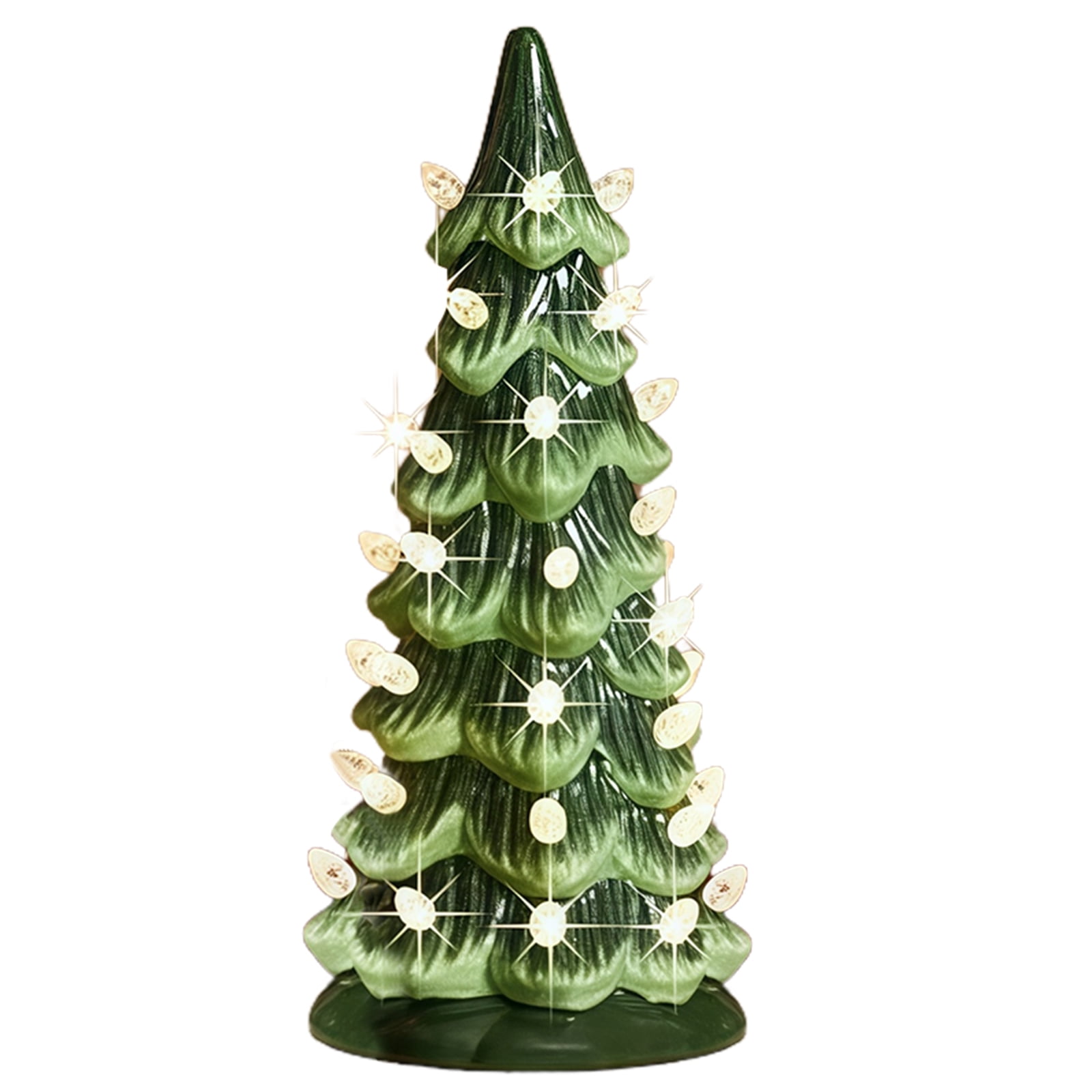HAHUT Retro Hand-Painted Tabletop Christmas Trees with Timer, Pre-Lit ...