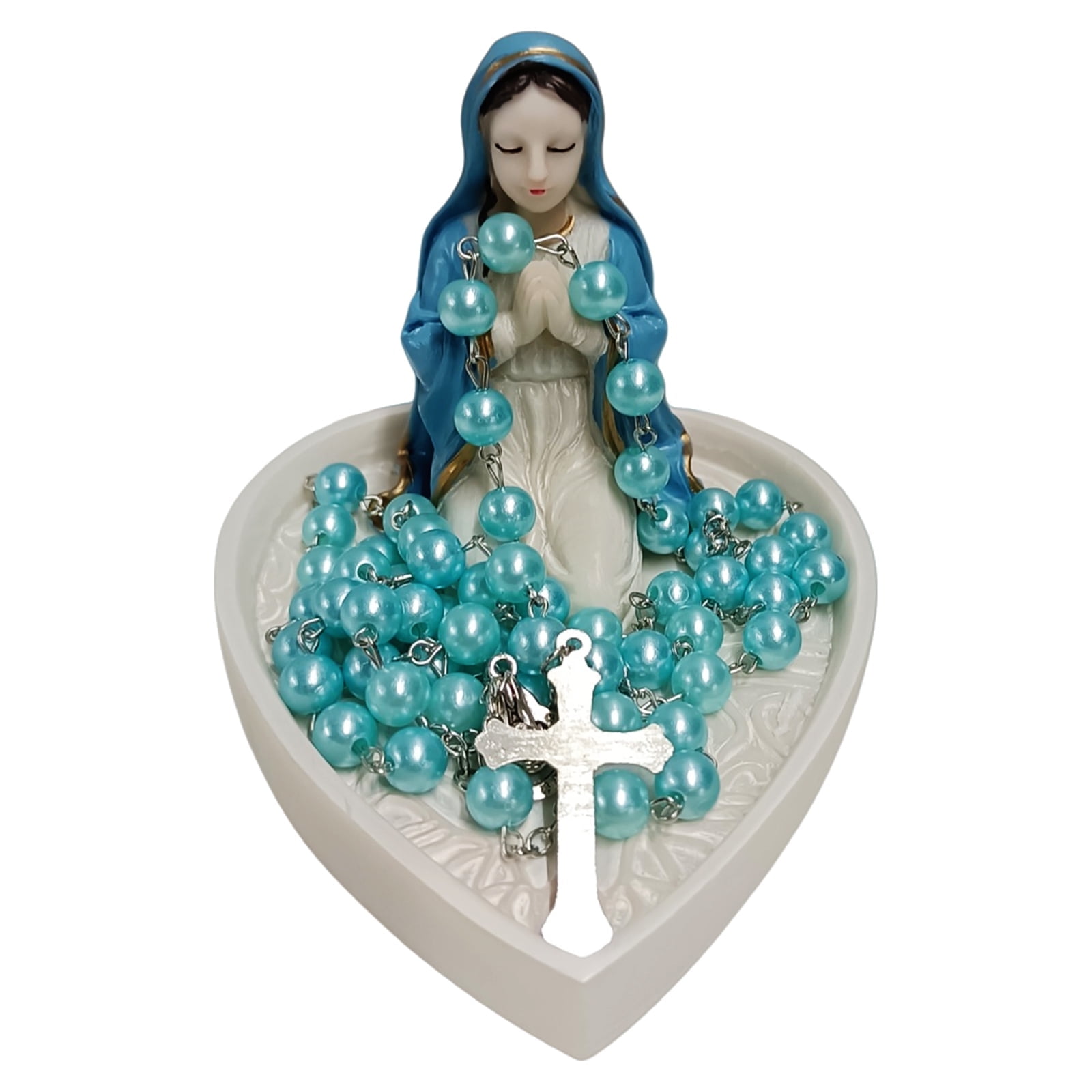Yucurem Virgin Mary Rosary Holder, Our Lady of Grace Statue Tabletop ...
