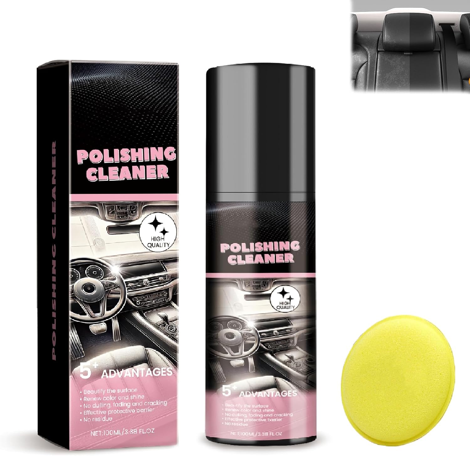 HAHUT Waterless Spray Wax, Multi-Purpose Car Interior Cleaning Spray ...