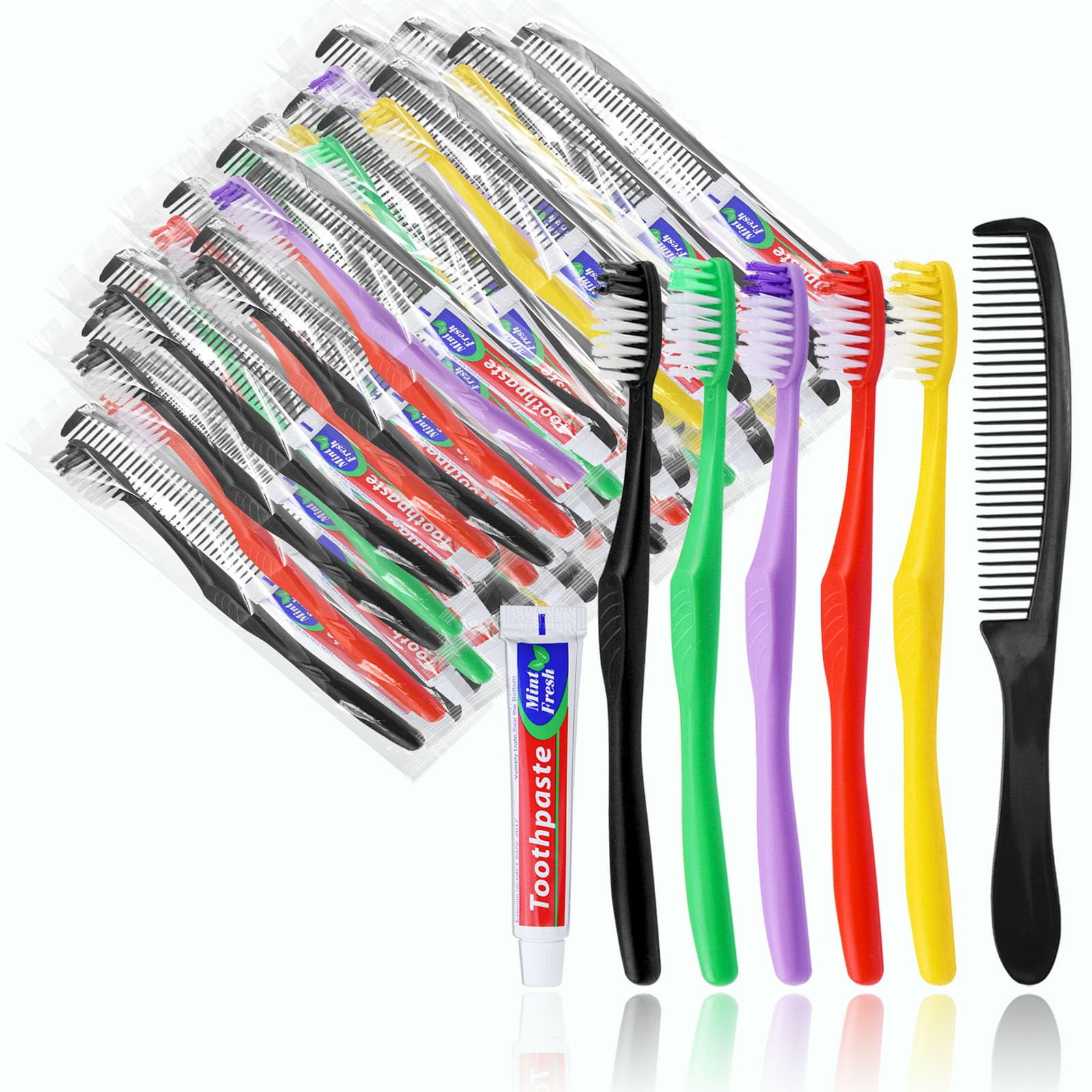 HAIFOTRVA 30 Pcs Disposable YPF5 Toothbrushes with Toothpaste and Hair ...
