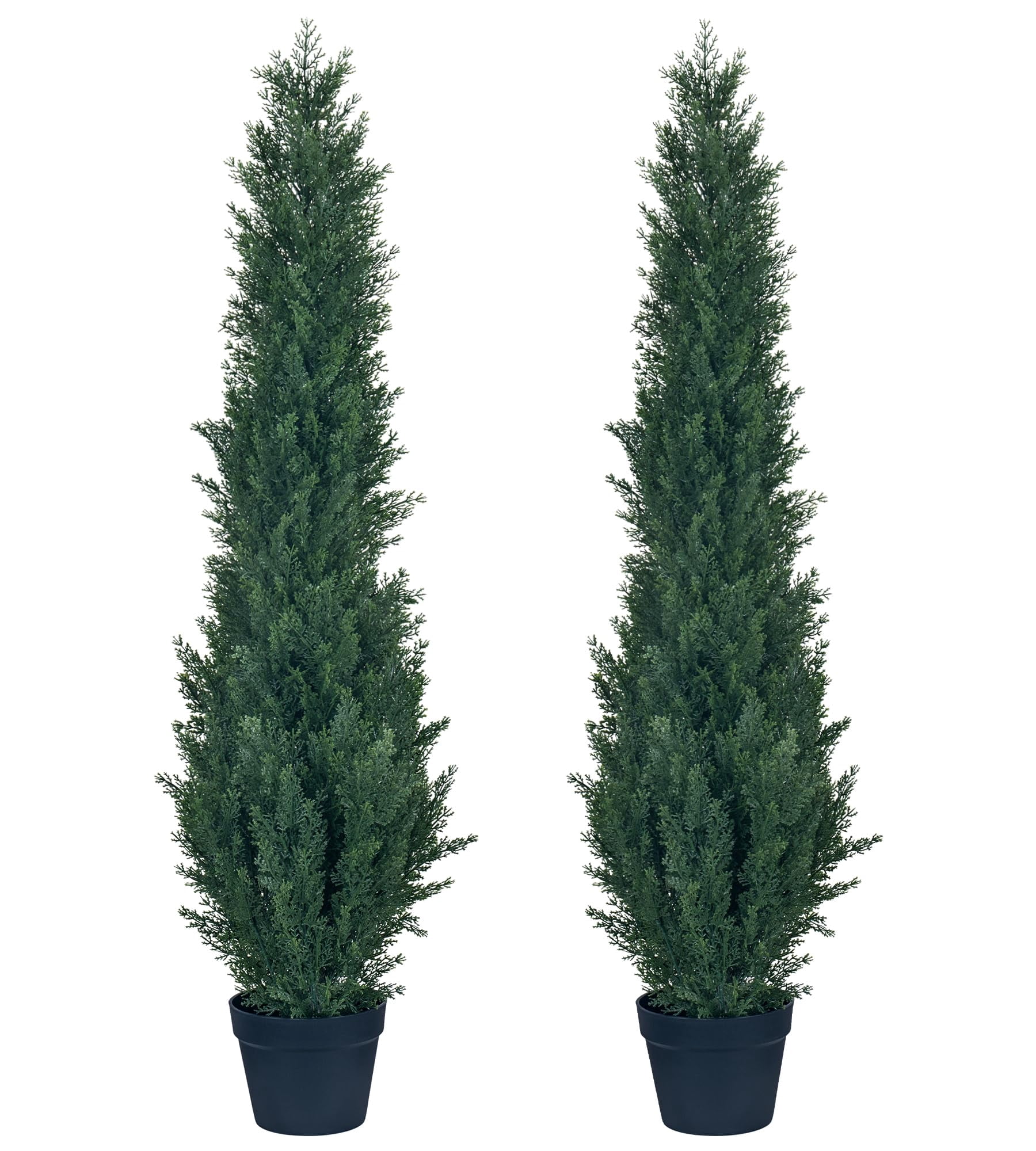 HAIHONG 2 Packs 4ft Artificial Cedar Topiary Trees - Fake Boxwood ...