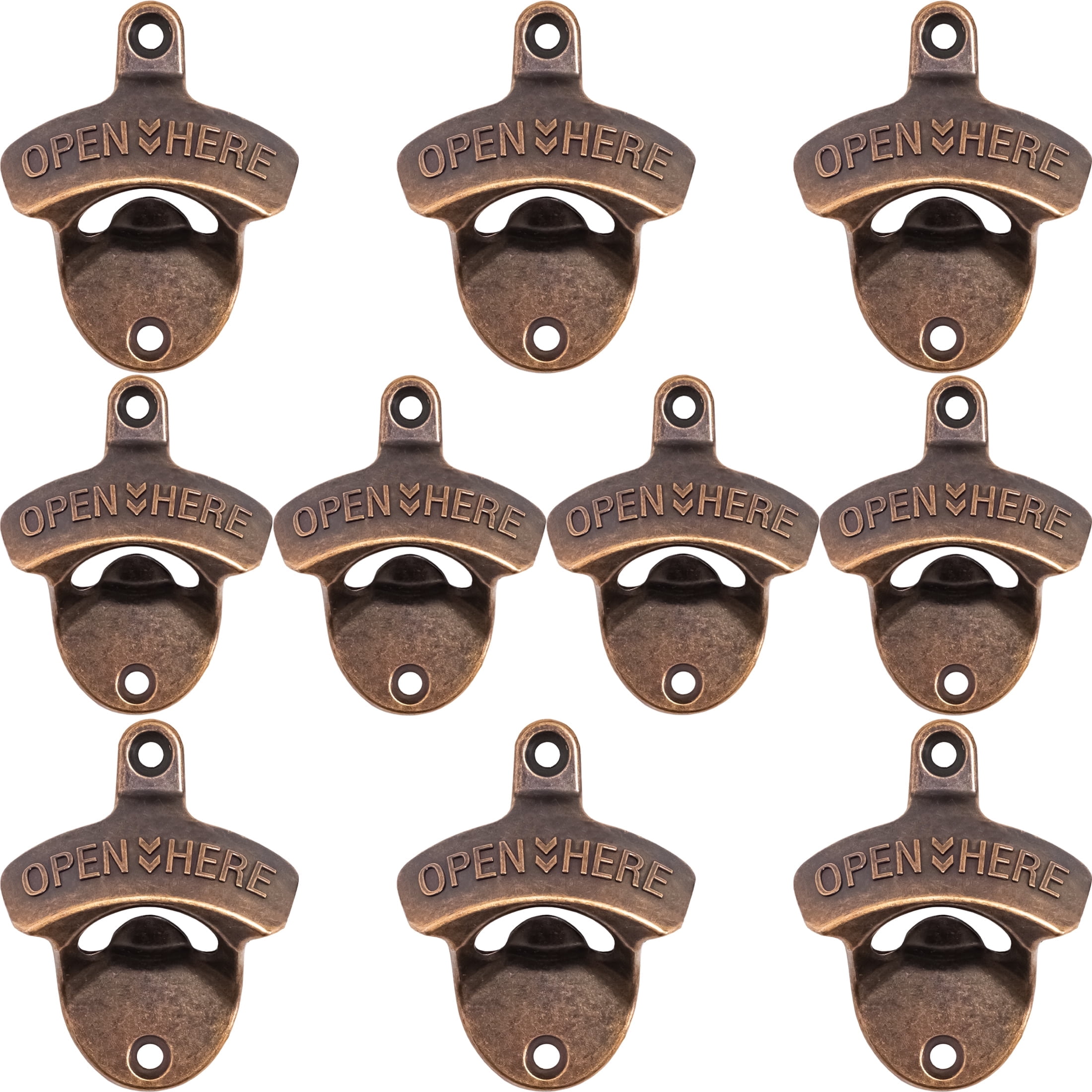 HAIICEN 10 Pack Wall Mounted Bottle Opener Vintage Copper Bulk Beer ...
