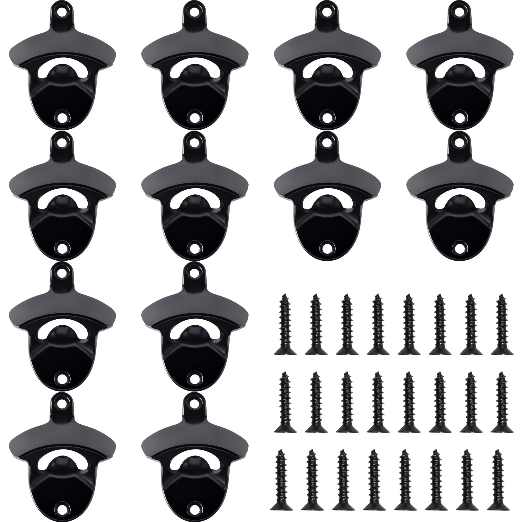 HAIICEN 12 PCS Wall Mount Beer Bottle Opener Bulk Black Drink Cap ...