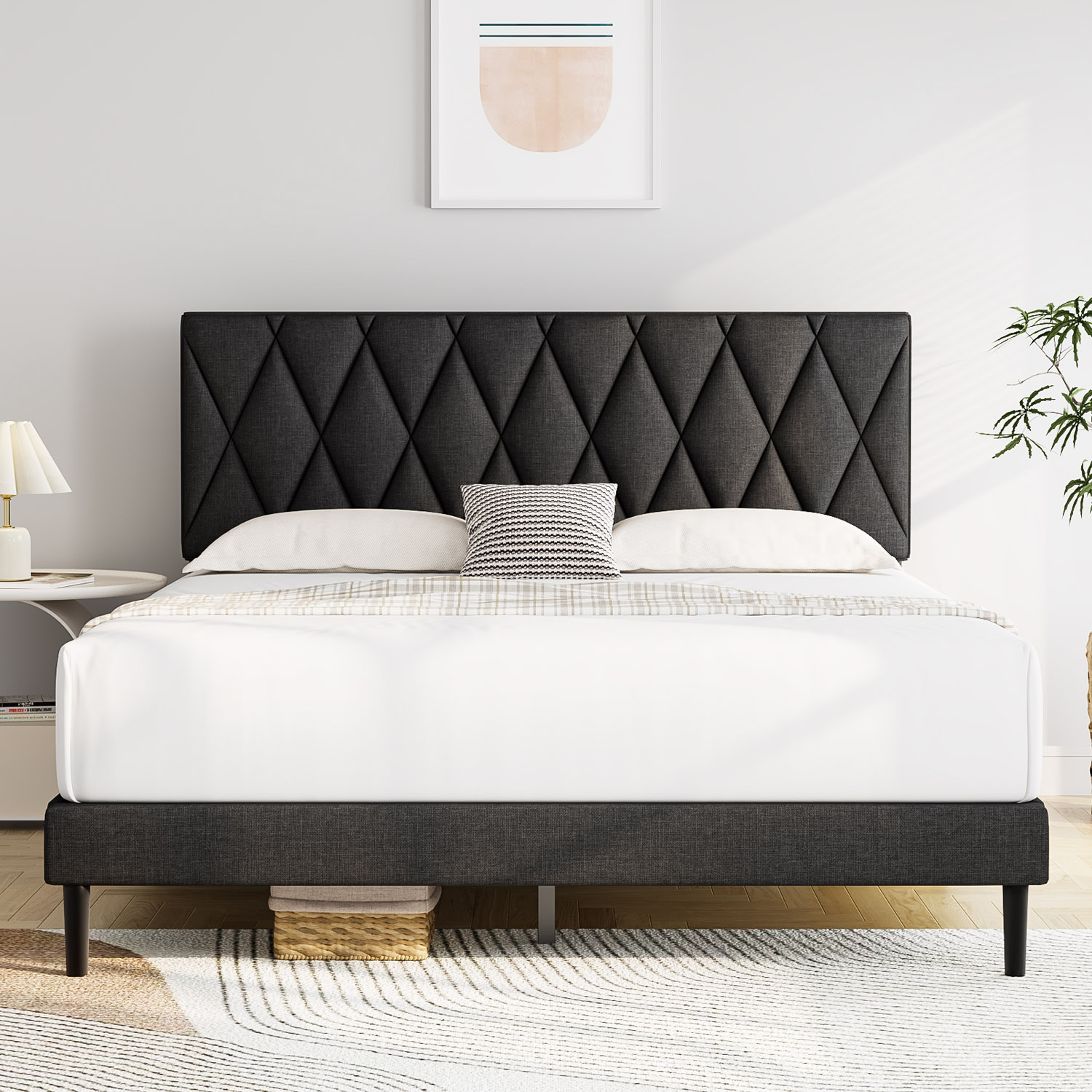Kadyn Full Size Solid Wood Platform Bed: Bed with All Pine Single Core ...