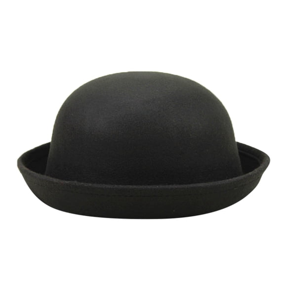 HAIJIE Classic Round-Top Wool-Like Hat, Rolled-Brim Dome Cap, Solid ...