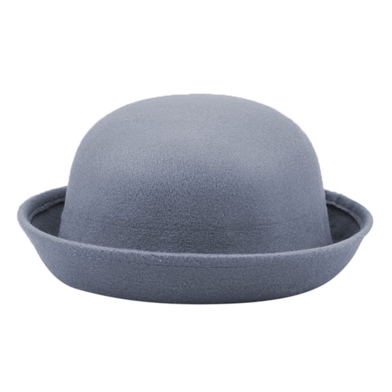 HAIJIE Classic Round-Top Wool-Like Hat, Rolled-Brim Dome Cap, Solid ...