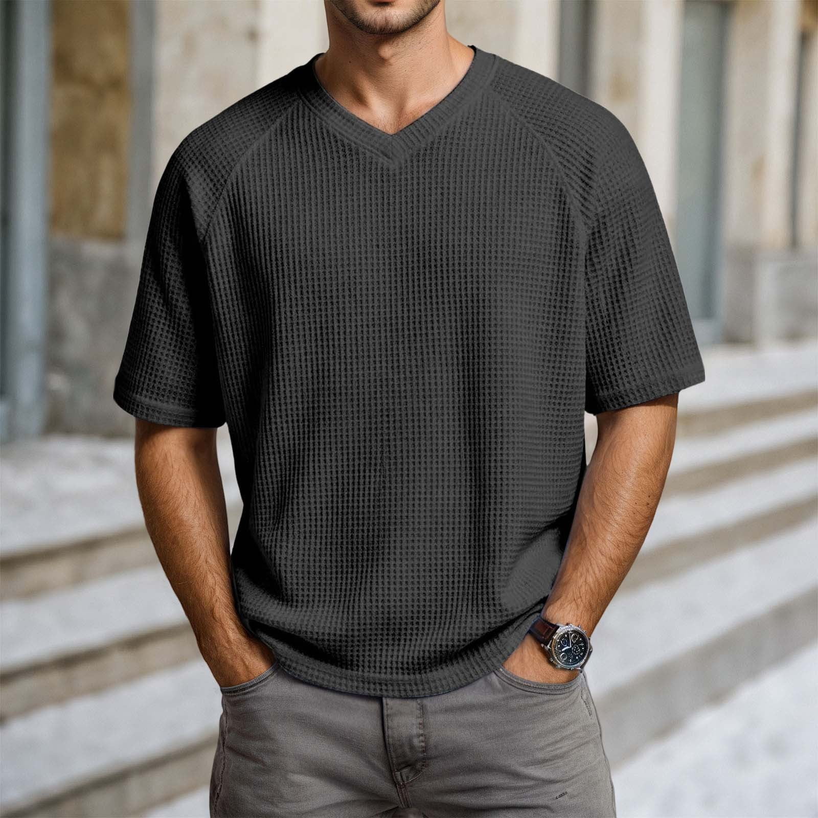 HAIJIE Mens Shirts work out shirts Casual Lightweight Summer T-Shirt ...