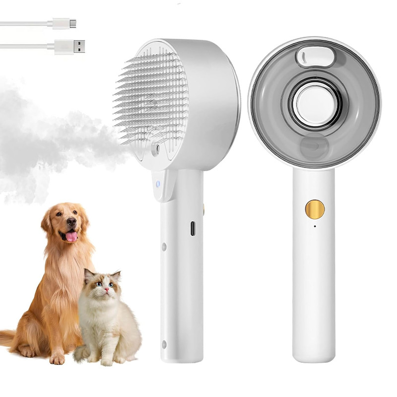 HAIKUADAY Cat Steam Brush 4-in-1 Massage Pet Spray Comb for Indoor Cats ...