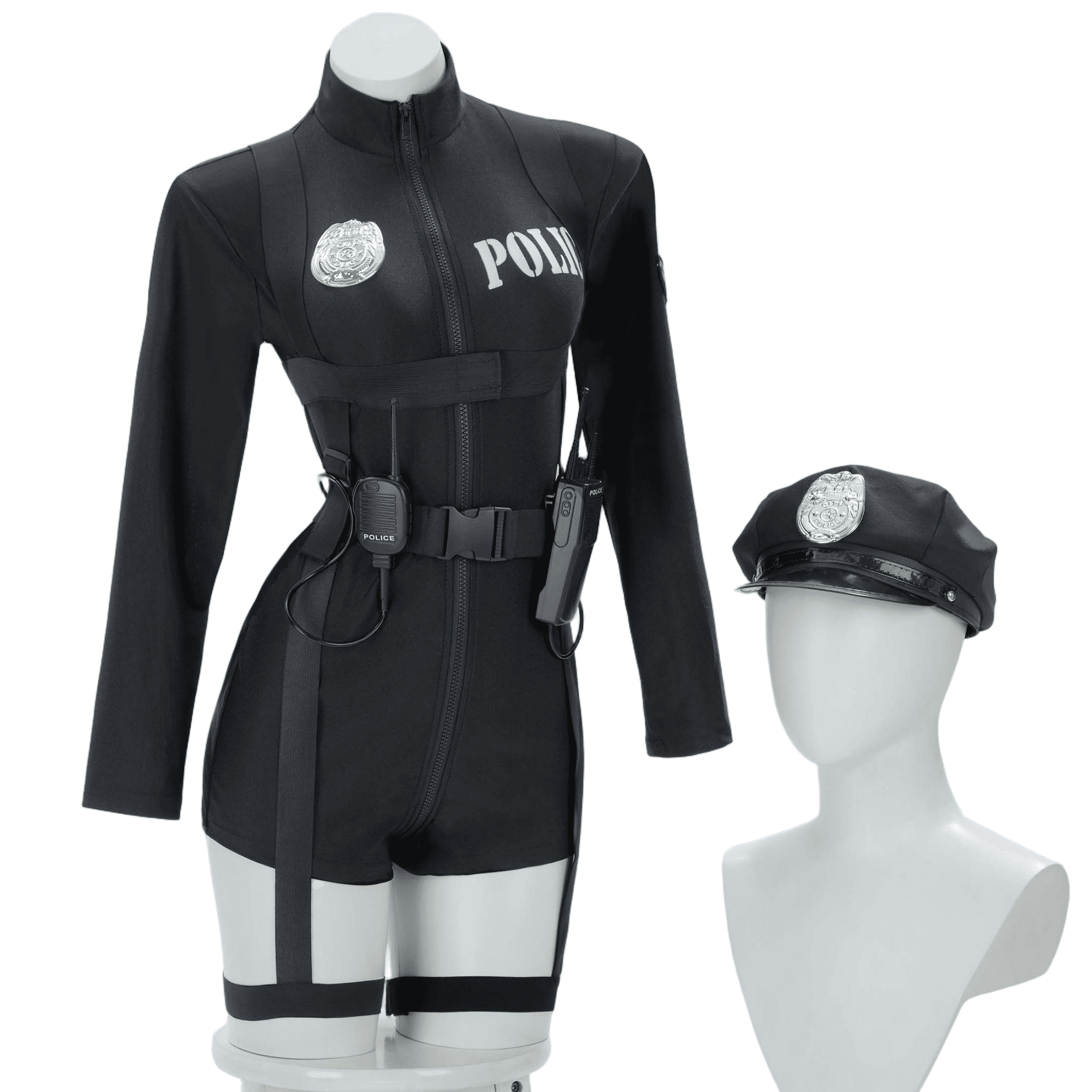 HAIKYUU Cop Outfit Set for Women Police Outfit with Bodysuit Belt Leg ...