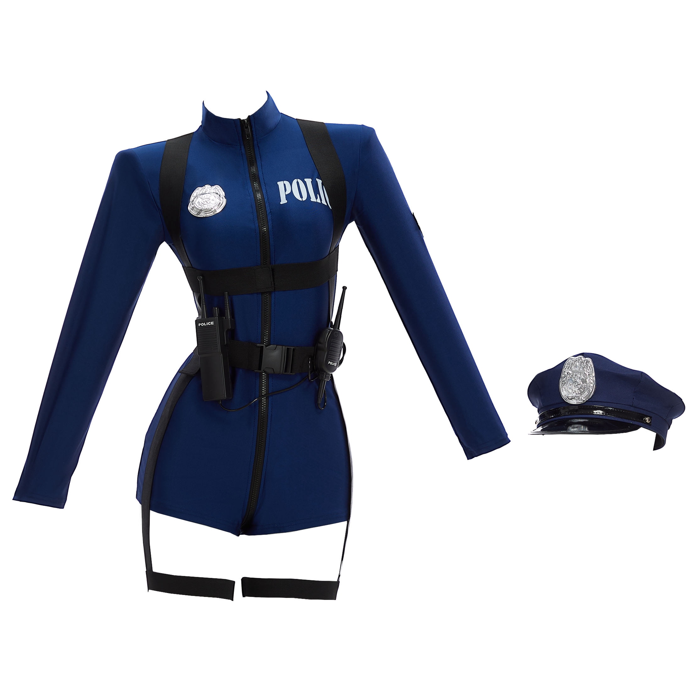 HAIKYUU Cop Outfit Set for Women Police Outfit with Bodysuit Belt Leg ...
