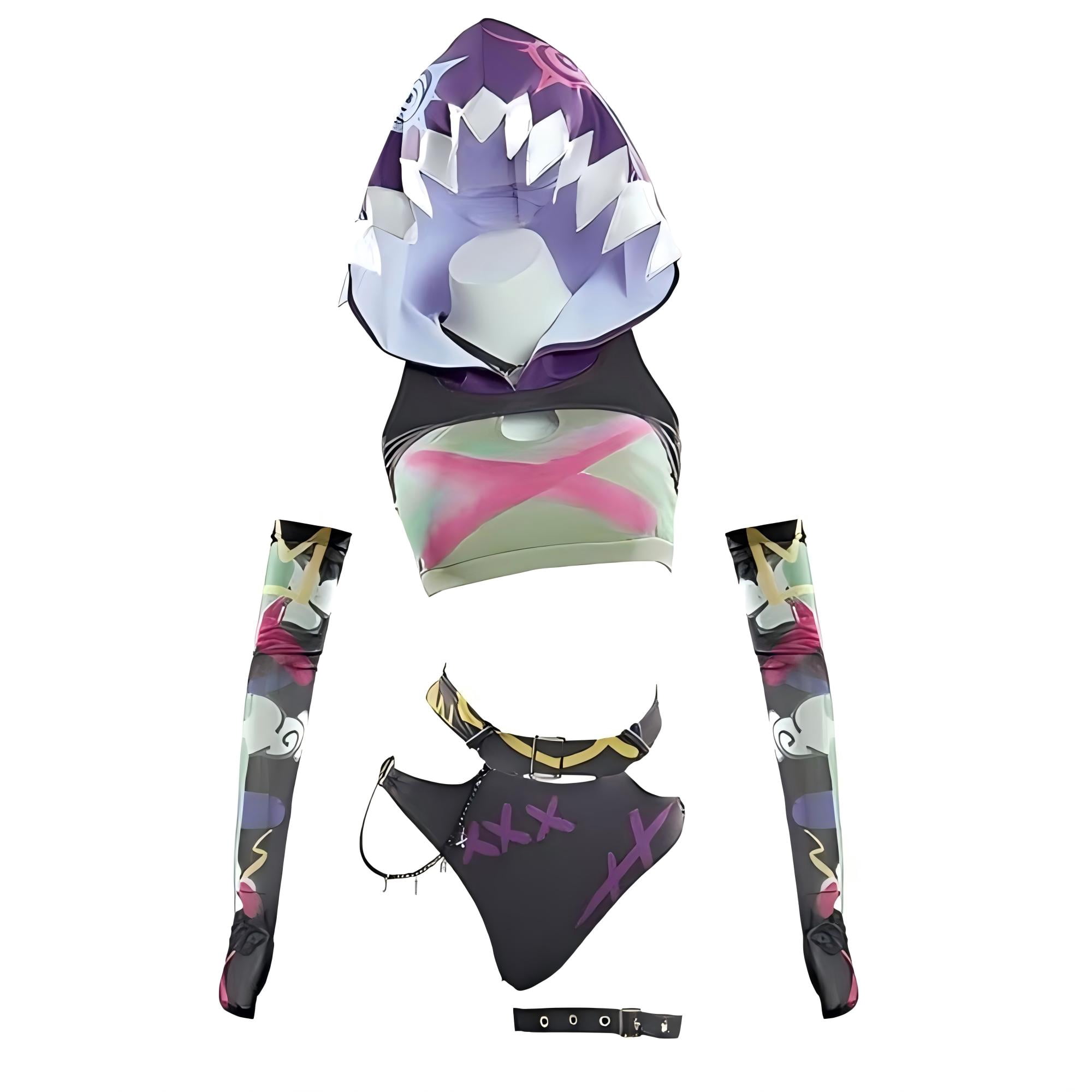 HAIKYUU Women's Anime Swimsuit Gothic Two-Piece Bathing Suit with Hood ...