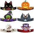 HAILUA 12pcs Halloween Paper Hats for Kids Adults Halloween Paper ...