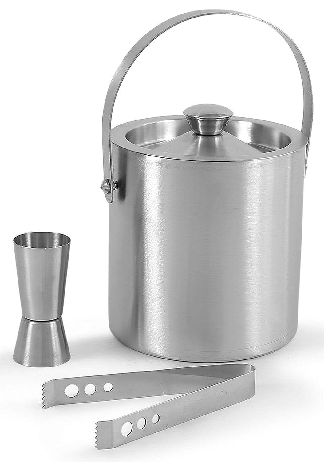 HAINE Stainless Steel Barware Set of Double Wall Ice Bucket Ice Tong ...
