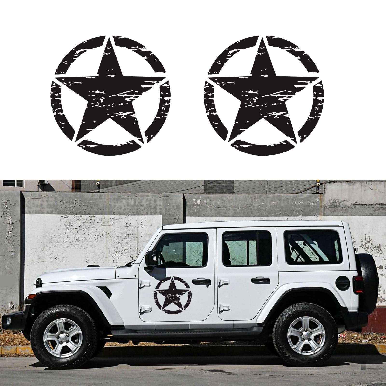 HAIORD Star Car Sticker DHF10 Five-Pointed Star Graphic Hood Door ...