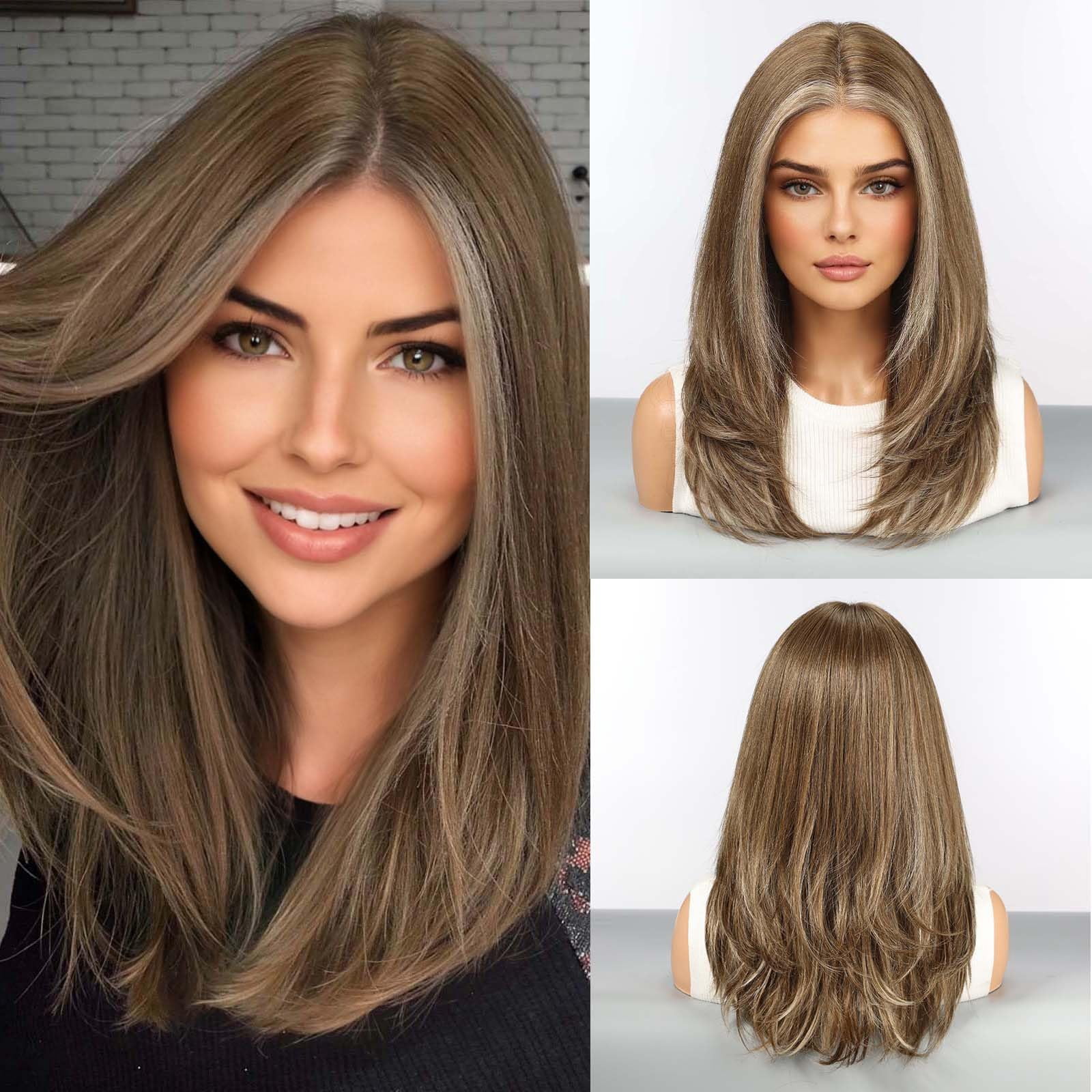 HAIRCUBE Human Hair Wig Lace Front Wig Glueless Wigs Layered Shoulder ...