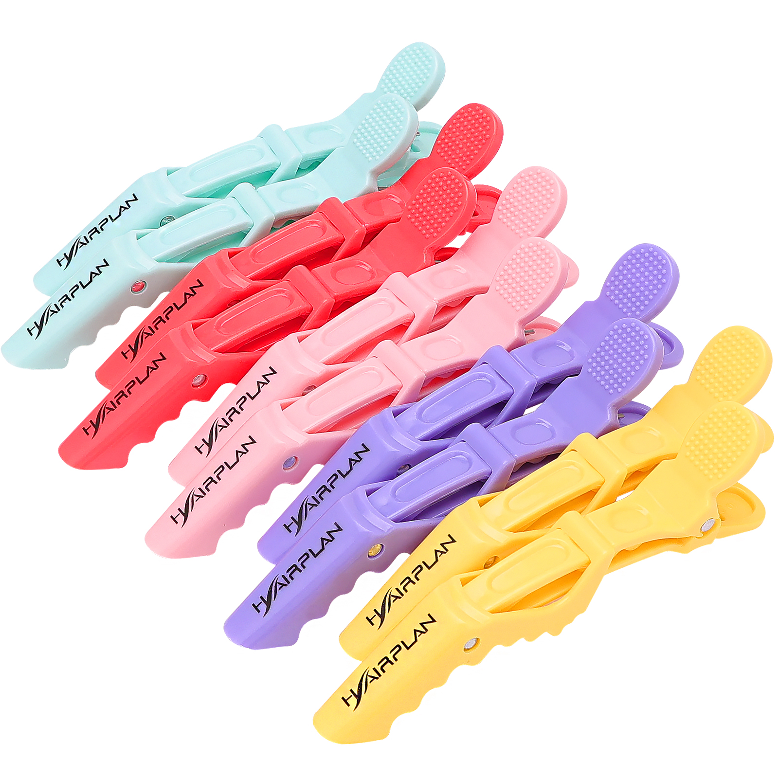 HAIRPLAN styling hair clips 10 pieces - wide teeth and double hinge ...