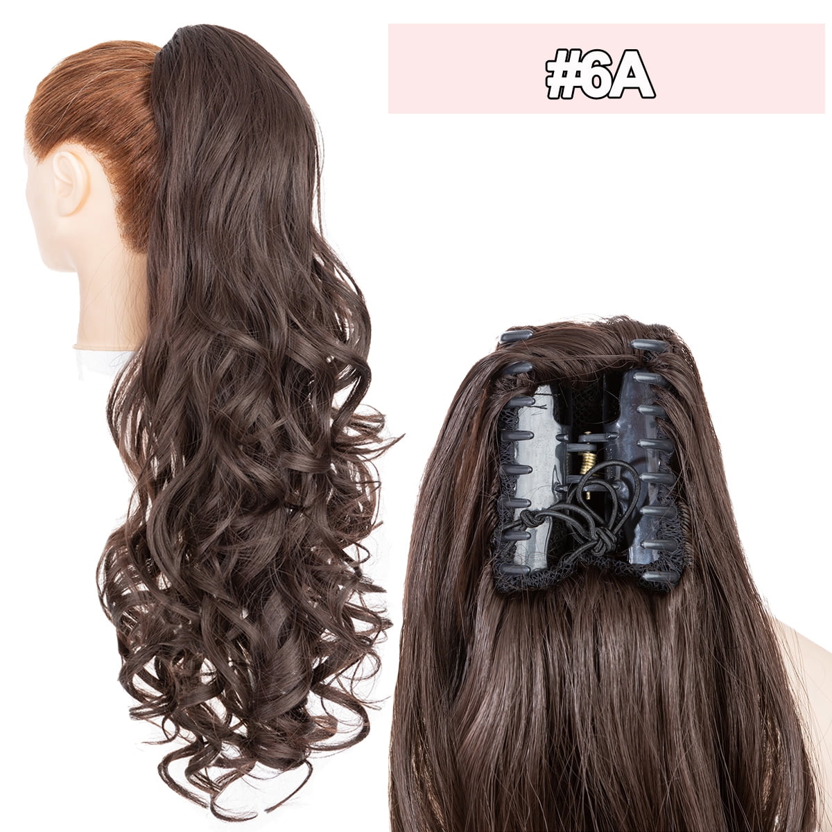 HAIRRO Claw Clip Ponytail Extension 24" Clip in Wavy Ponytail Hair ...