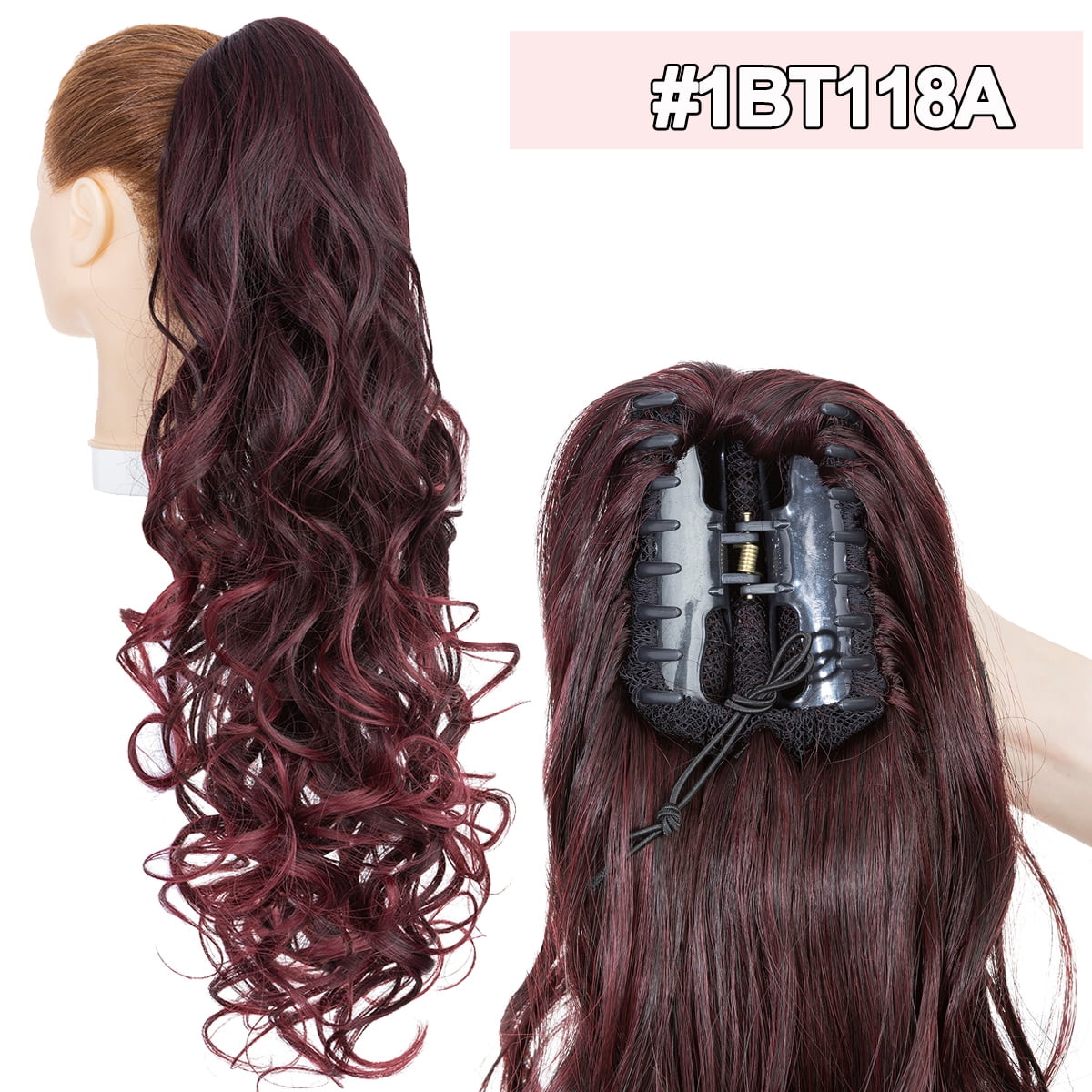 HAIRRO Claw Clip Ponytail Extension 24" Clip in Wavy Ponytail Hair ...