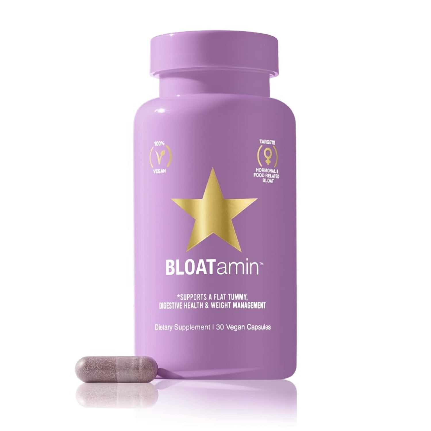 HAIRtamin BLOATamin Vegan, Plant-based Bloating Relief for Stomach ...