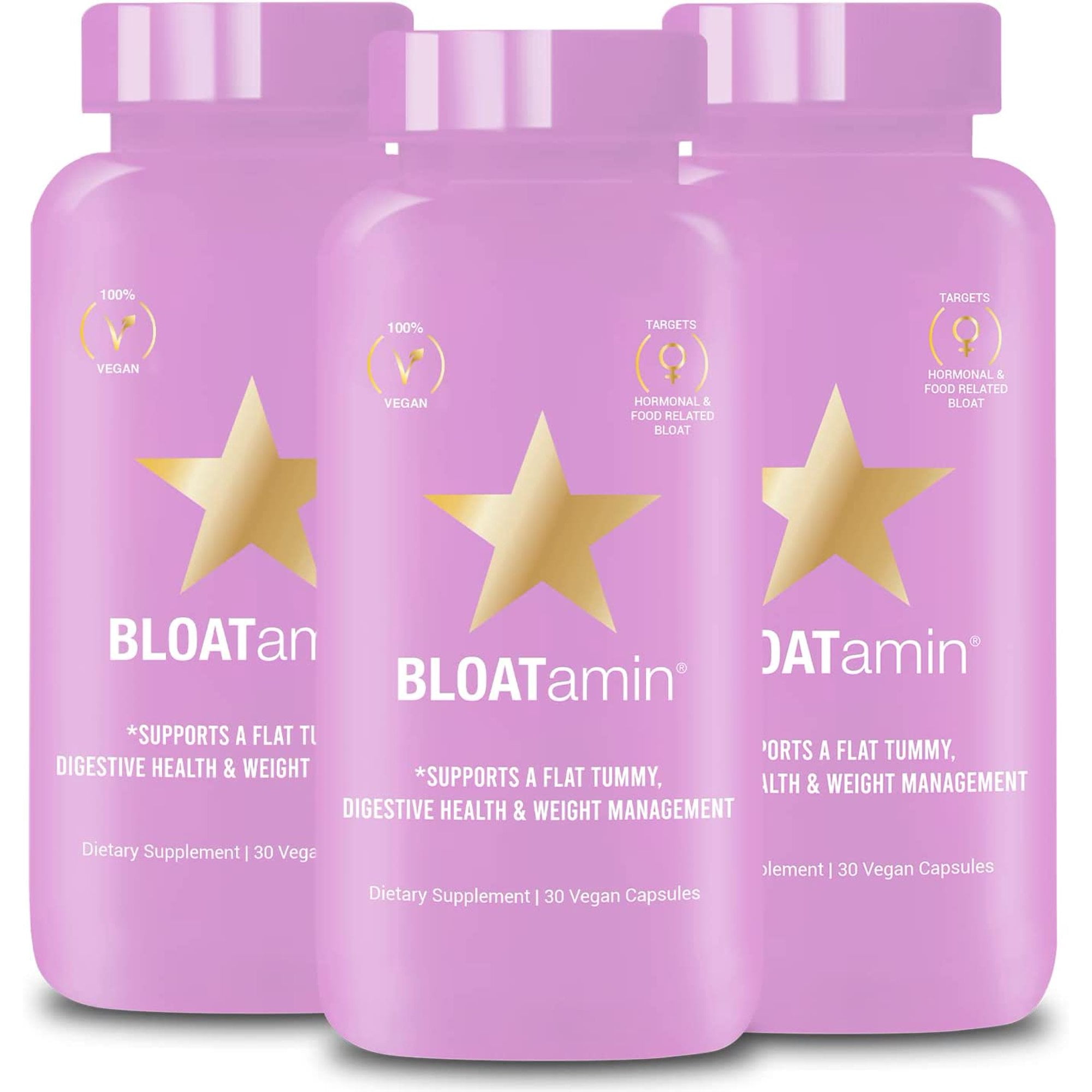 HAIRtamin BLOATamin - Bloating Pills with Super Digestive Enzymes for Women - Vegan, Plant-based ...