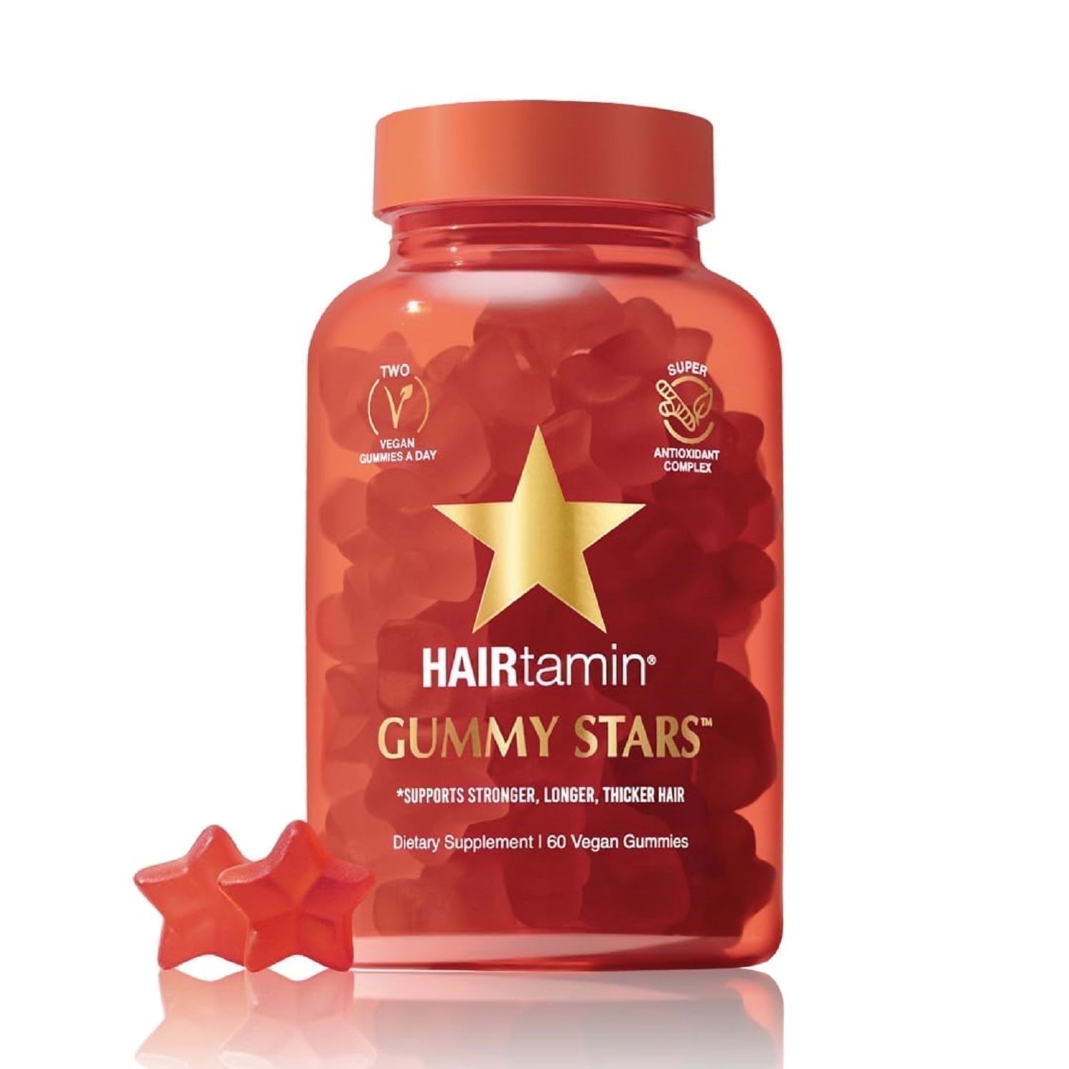 HAIRtamin Gummy Stars, Hair Growth Gummies with Biotin for Longer ...