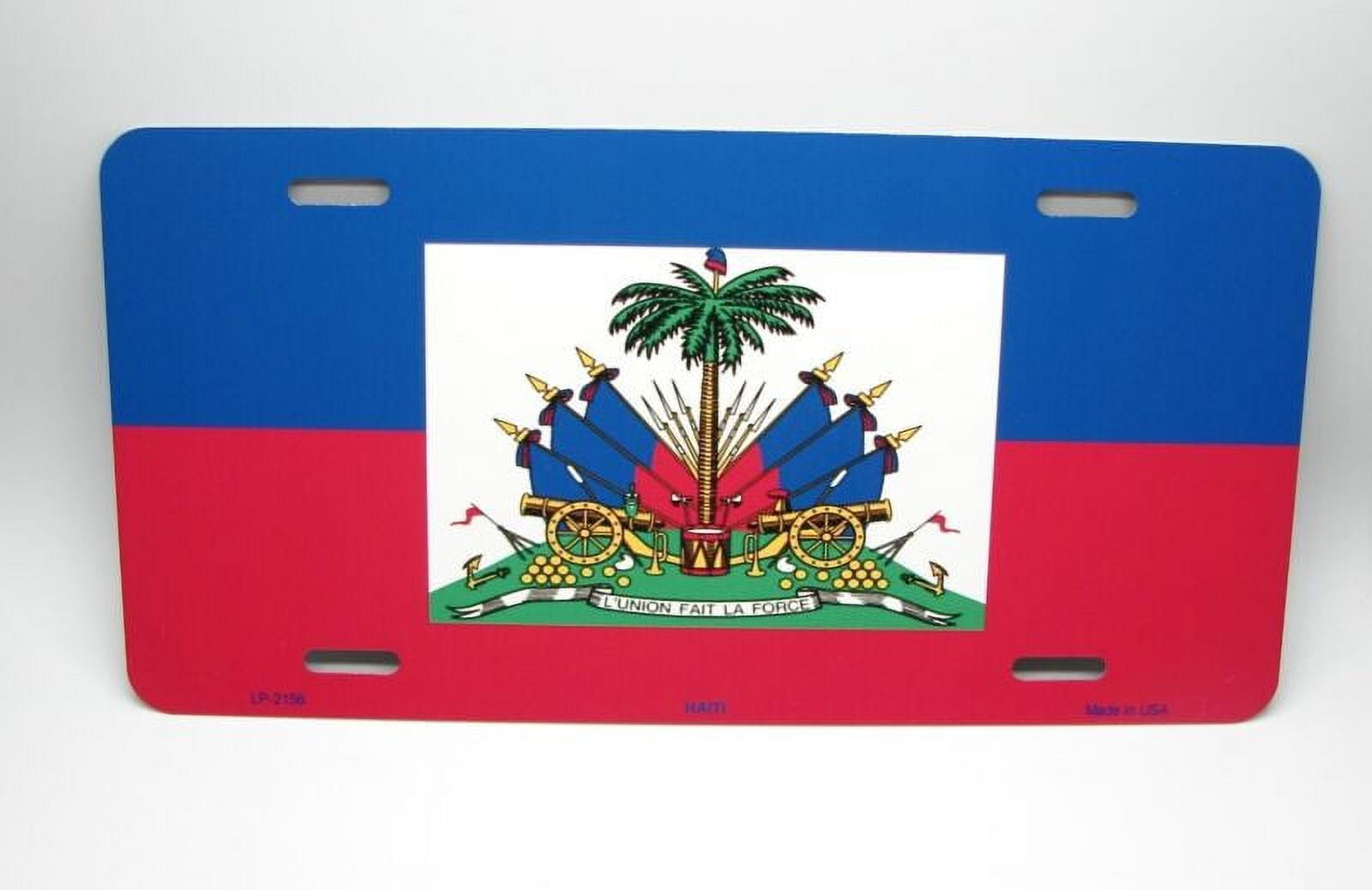 HAITI FLAG METAL CAR LICENSE PLATE, HAITIAN FLAG LICENSE PLATE, DRAPEAU ...