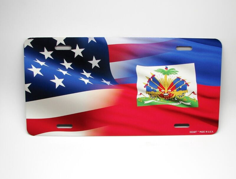 HAITIAN HAITI FLAG AMERICAN METAL CAR NOVELTY LICENSE PLATE DRAPEAU DE ...