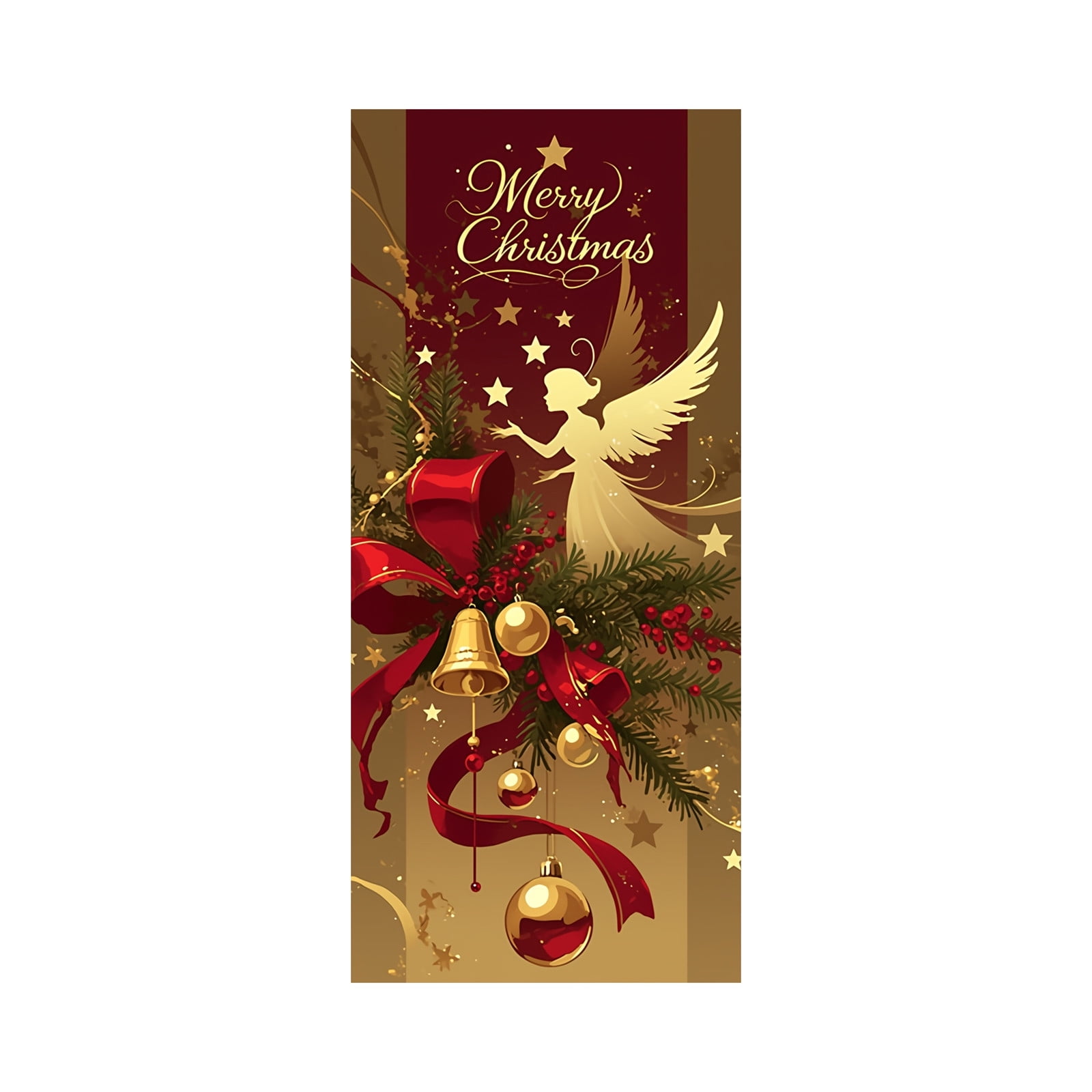 HAITIANS Retro Christmas Tree Door Cover Decorations, Merry Christmas Xmas Door Covers Banners ...