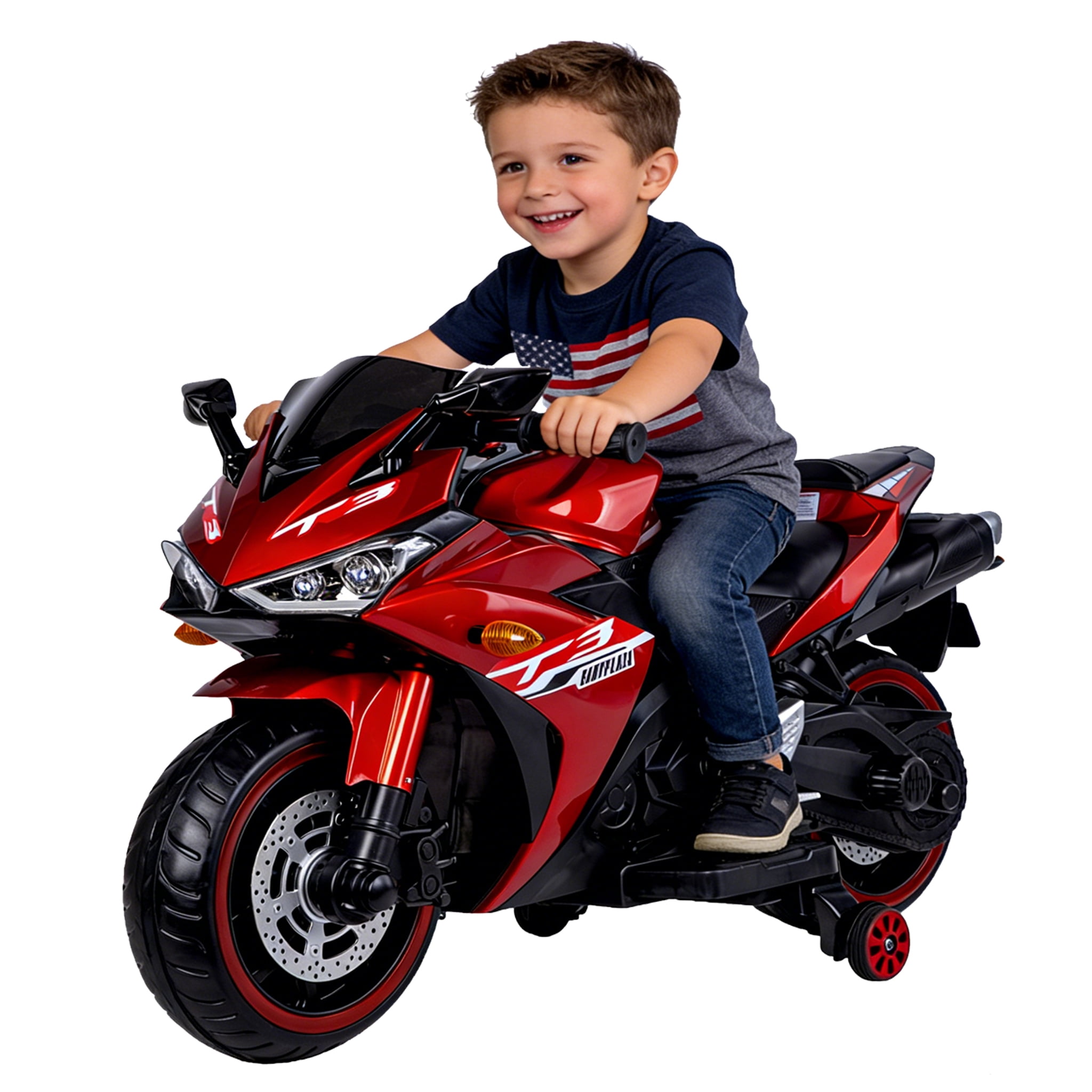HAITONG Kids Electric Motorcycle Ride-On Toy, 12V 7AH Battery Powered ...