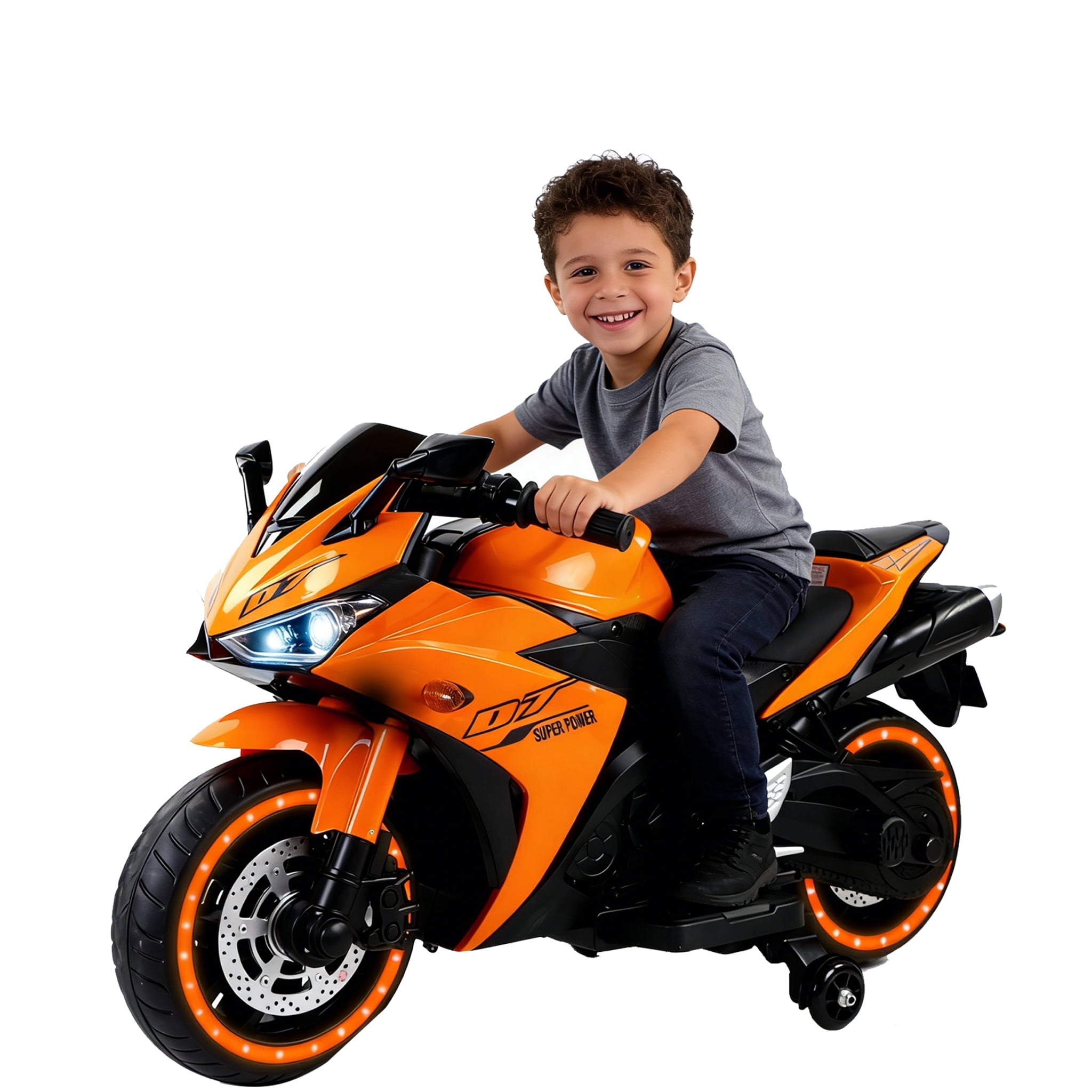 HAITONG Kids Electric Motorcycle Ride-On Toy, 12V 7AH Battery Powered ...