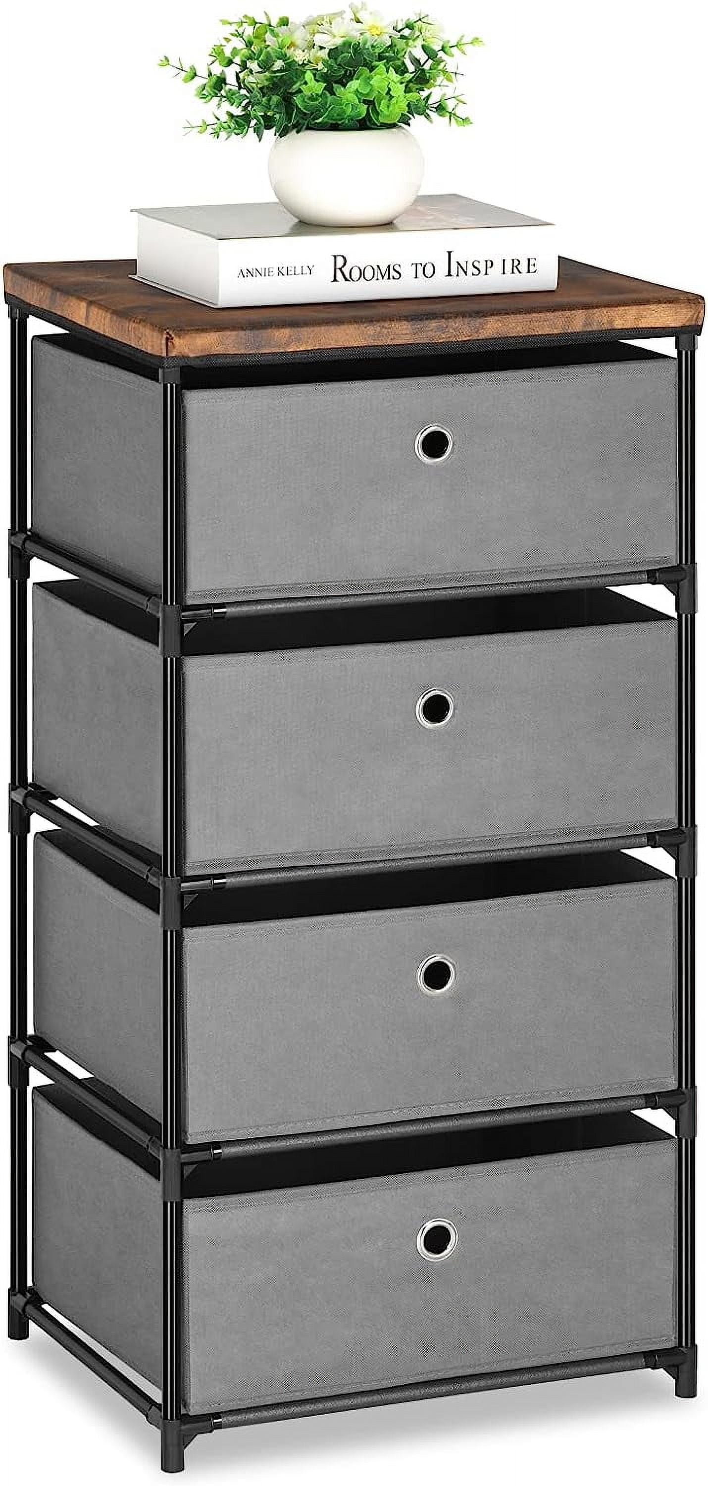 HAITRAL Drawer Clothes Organizer, Fabric Storage Chest - 4 Drawers ...