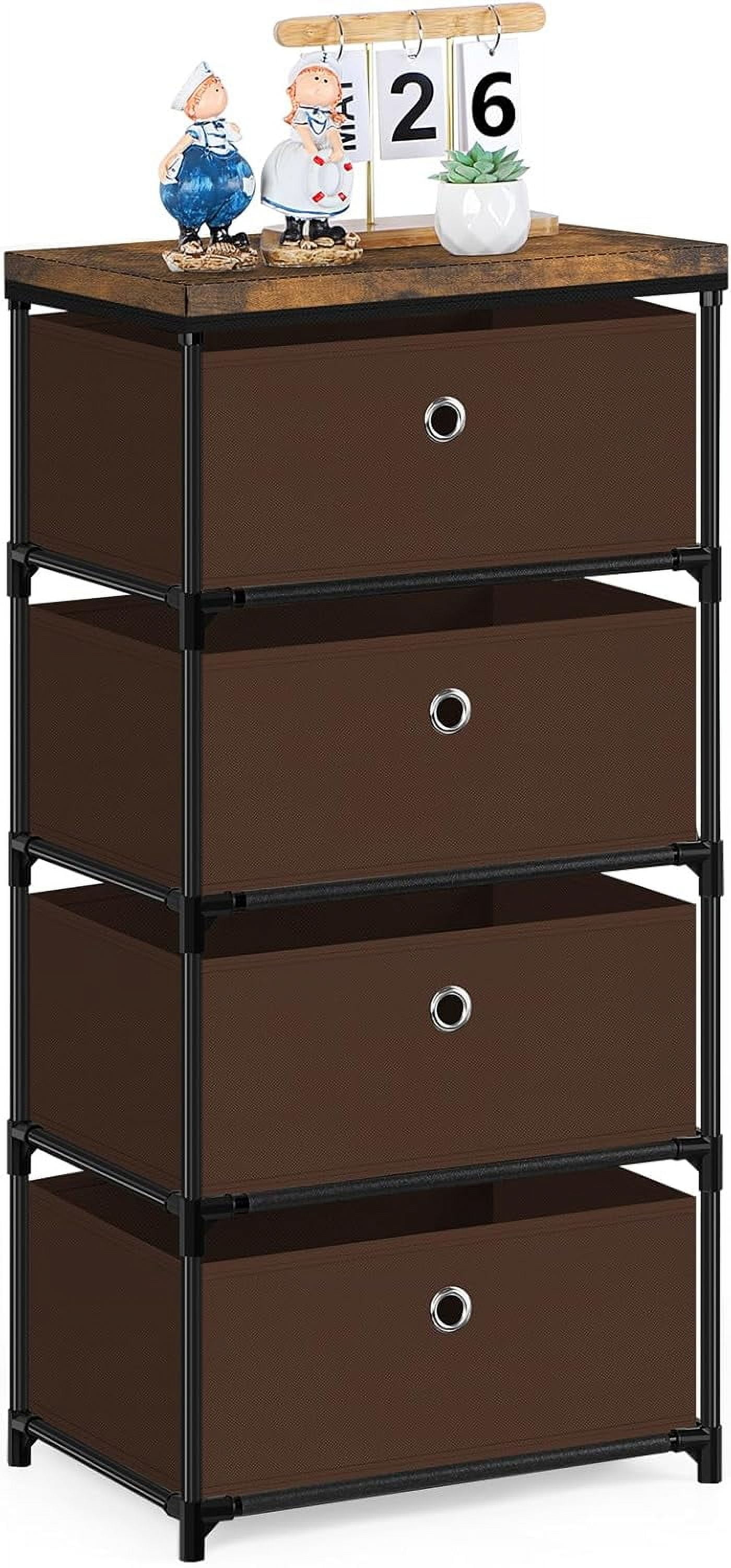 HAITRAL Fabric Storage Chest, Drawer Clothes Organizer - 4 Drawers ...