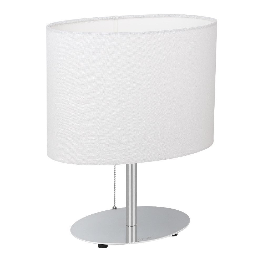 Haitral Oval Minimalist Fabric Shade Desk Lamp White for Bedroom Office ...