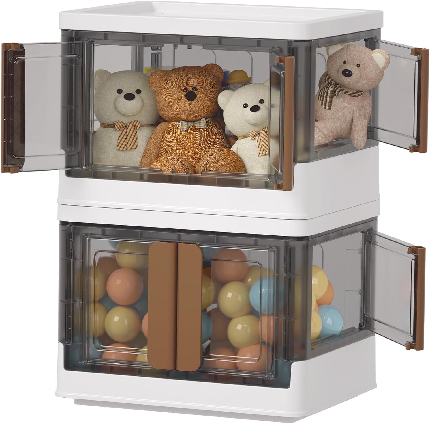 HAIXIN Cube Storage Bins with Lids, organization and storage with 4 Doors, Stackable Storage ...