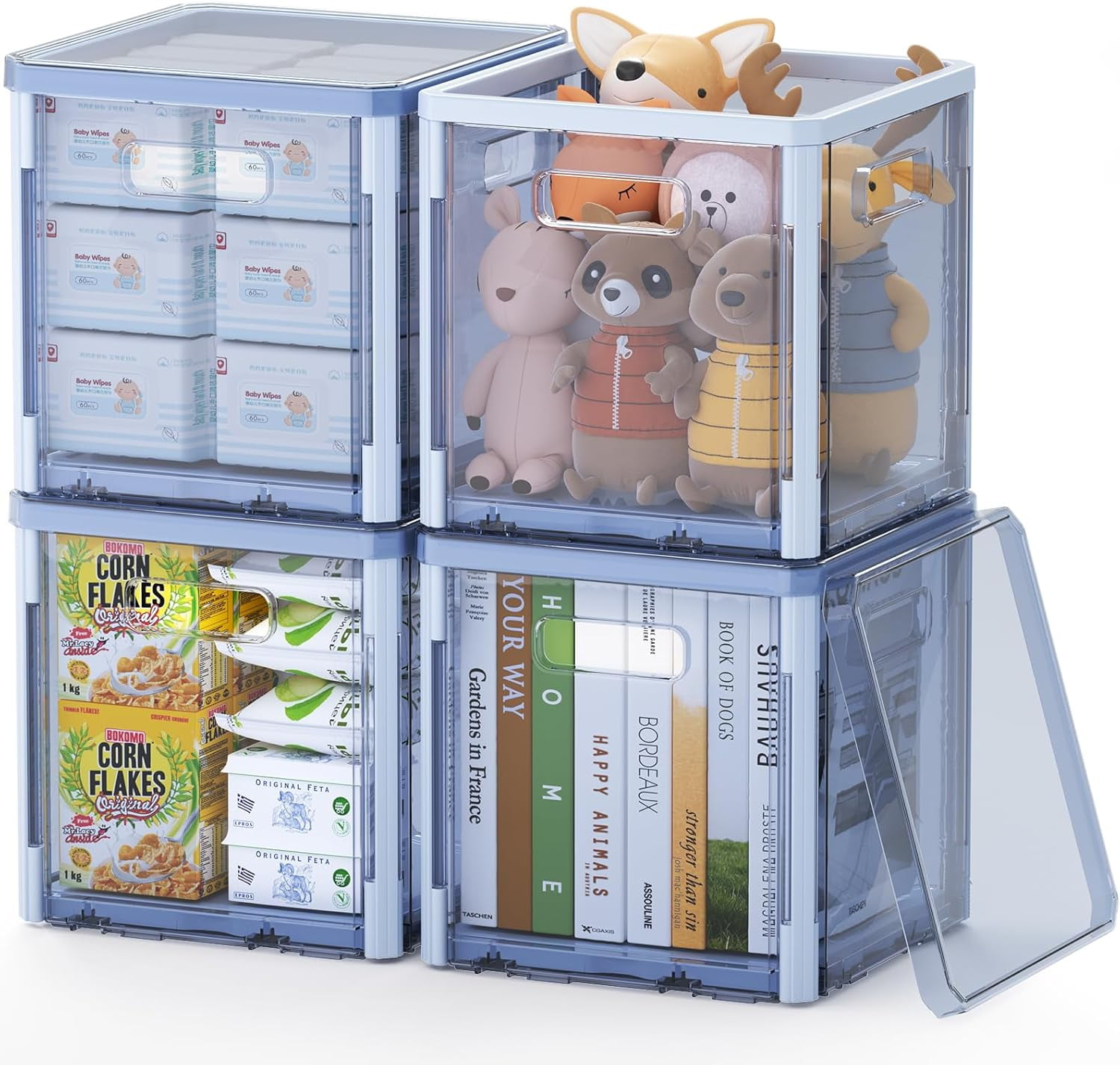 HAIXIN Stackable Storage Bins with Lid - Collapsible Storage Cube ...
