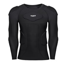 HAIYUE Men's Compression Shirt with Chest Protector Padded Rib Sports ...