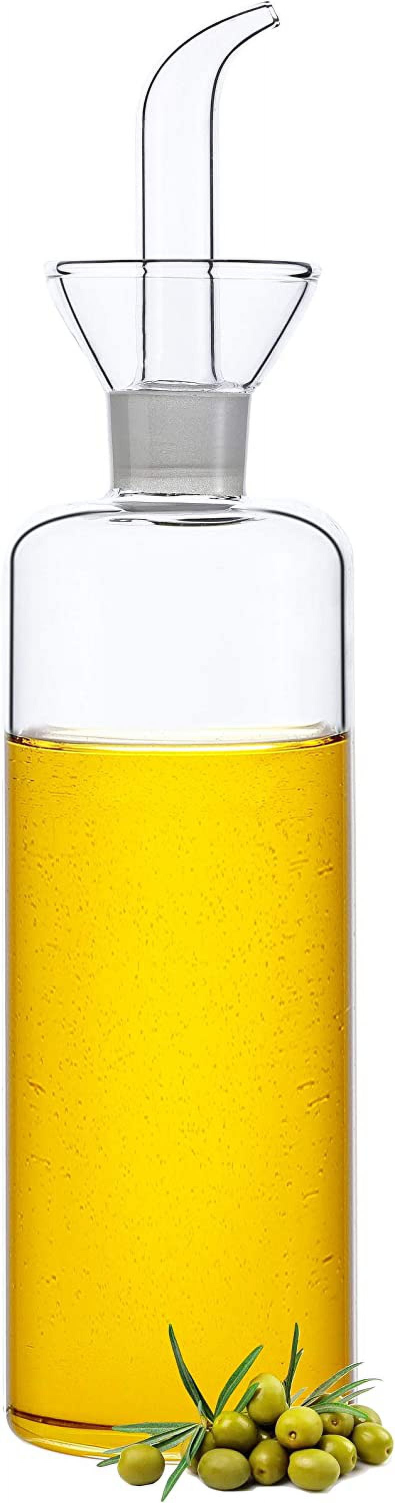 HAIZEEN 17oz/500ml Clear Glass Olive Oil Dispenser Bottle - Oil and Vinegar Cruet with Non Drip ...