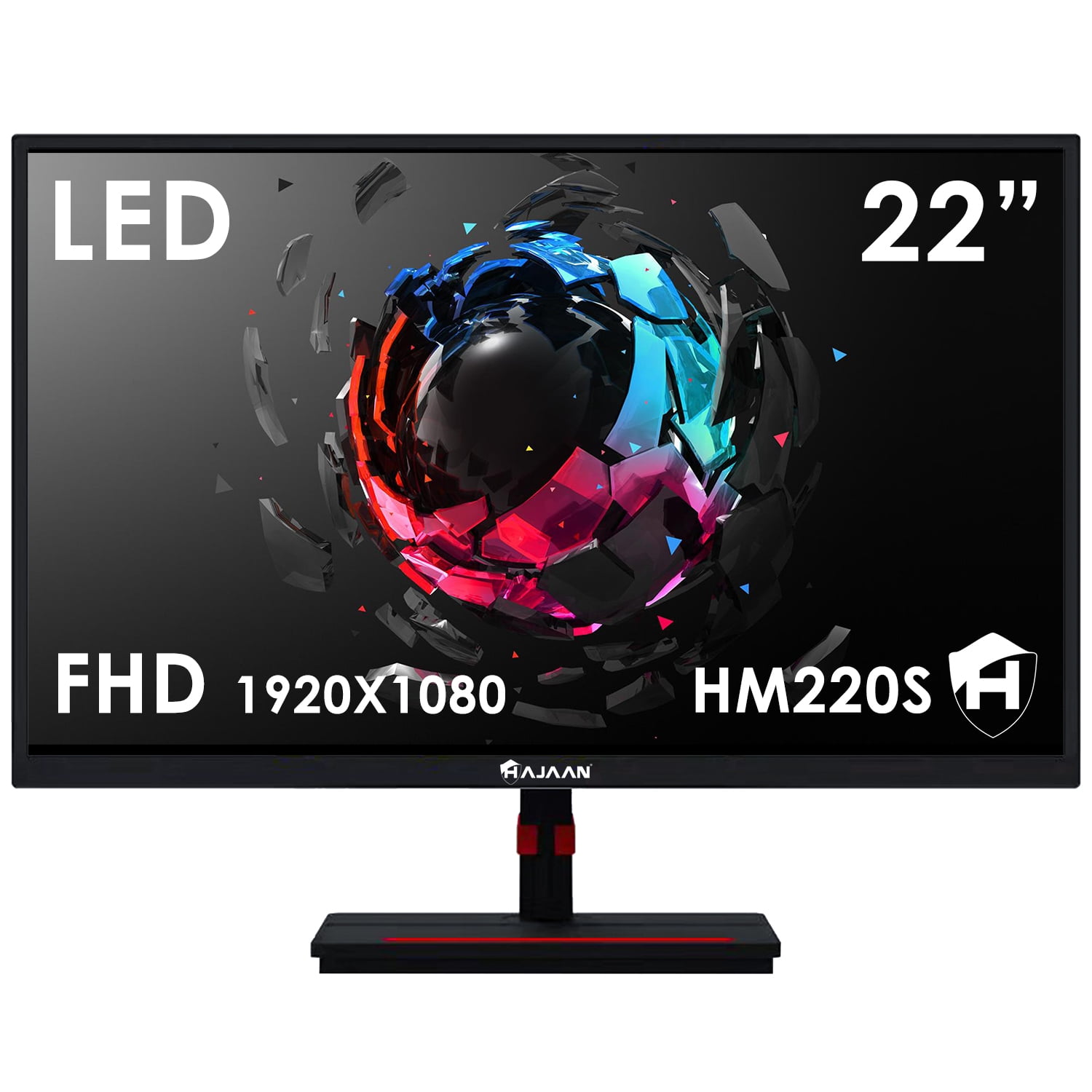 HAJAAN 22” Inch FHD Computer Monitor with Built-in Phone Holder, 75 ...