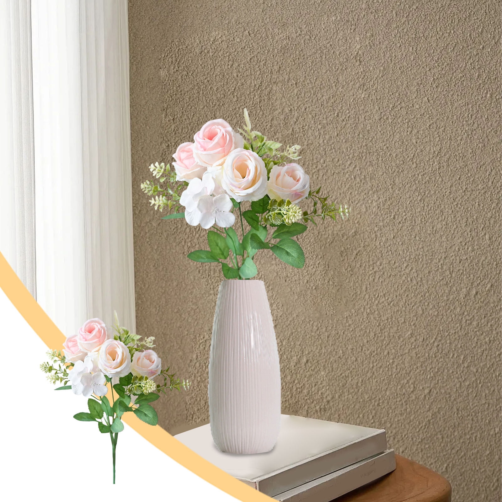 HAJAGP 12.6in 4 Head Roses, Simulation Artificial Flower, Dried Flower ...