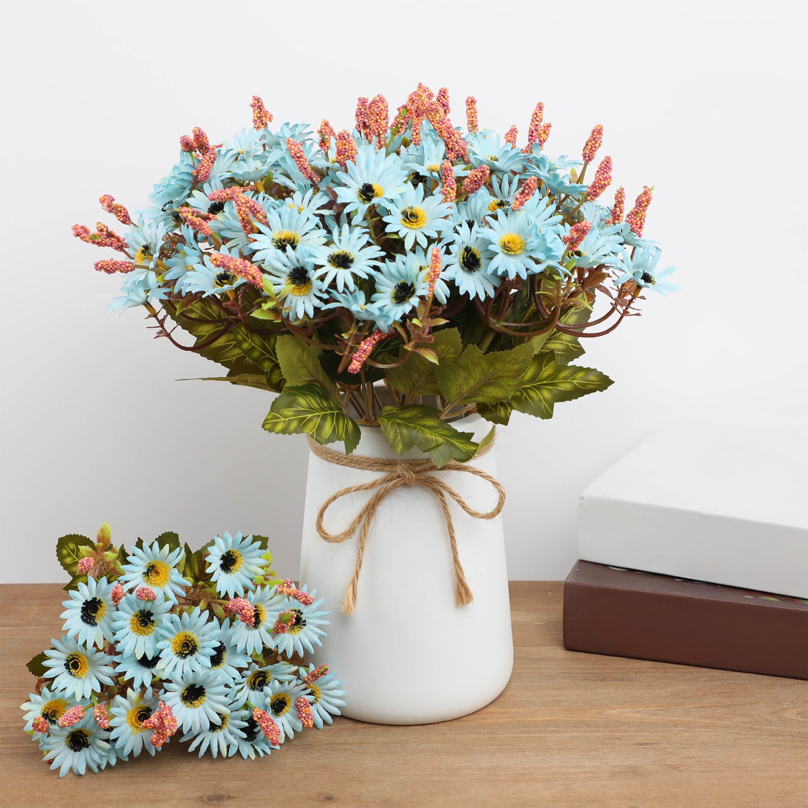 HAJAGP 12.99inch Artificial Wildflowers Daisy Bundle, Fake Daisies Silk ...
