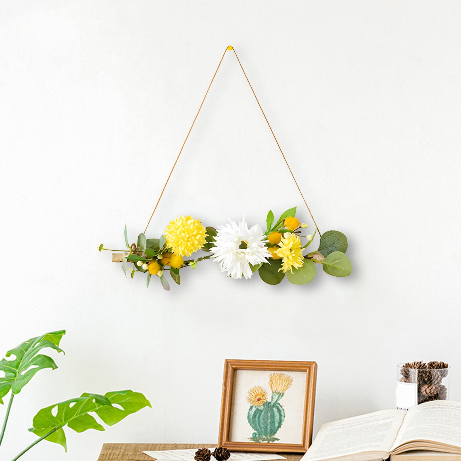 HAJAGP 15.75in Artificial Flower Wall Hanging Decor, Simulated Rose ...