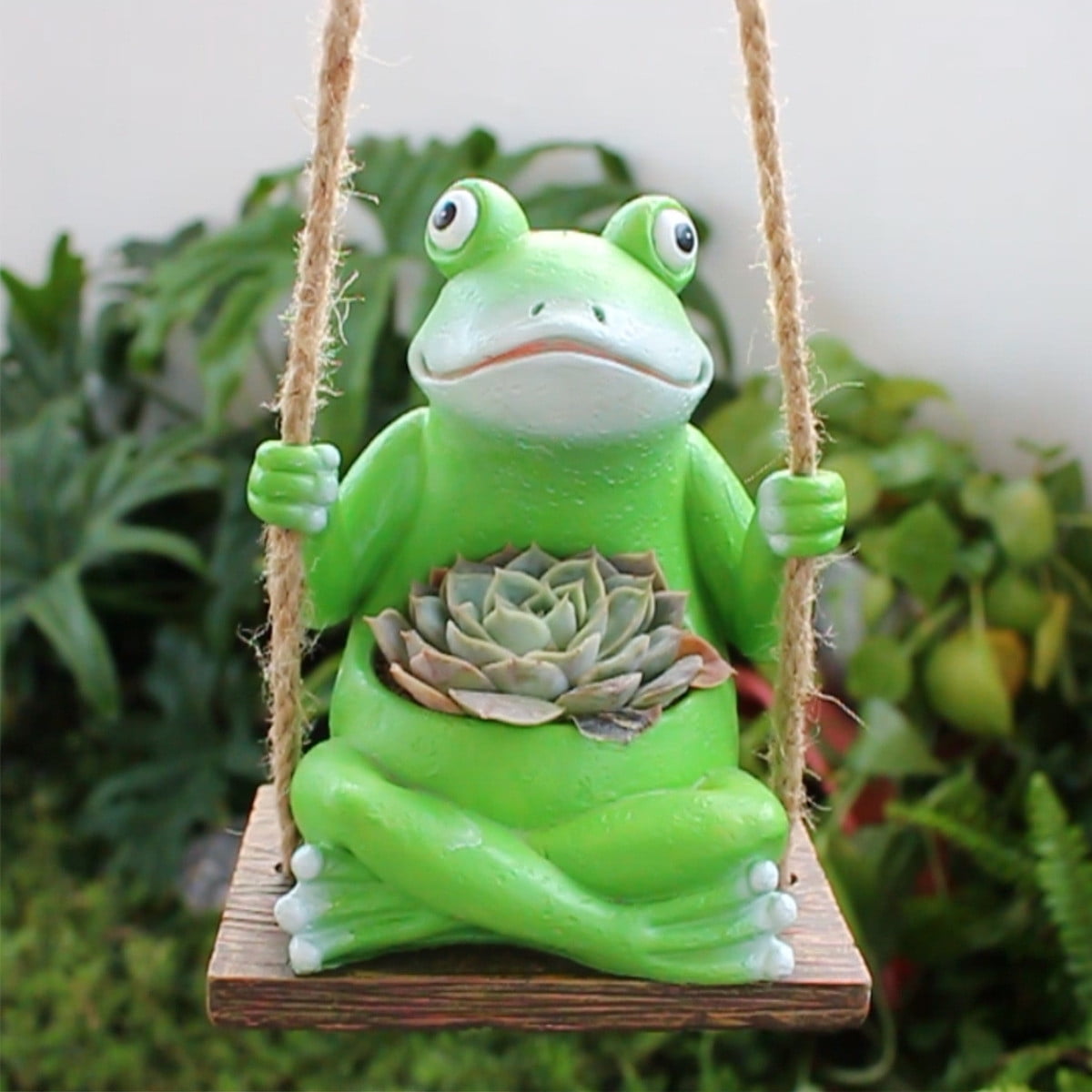 HAJAGP 5.1in Resin Swing Planter Pot, Frog Hanging Resin Flower ...