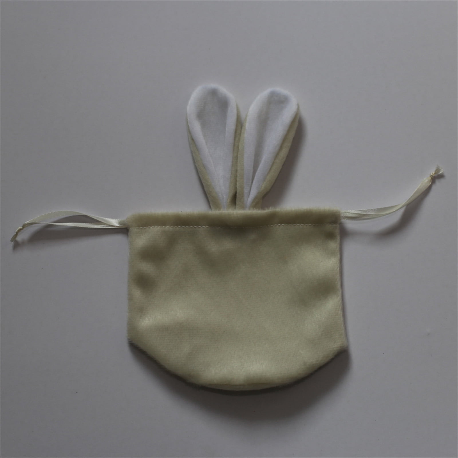 HAJAGP 5.51inch Round Bottom Bunny Ear Velvet bag, Easter Candy Bags ...
